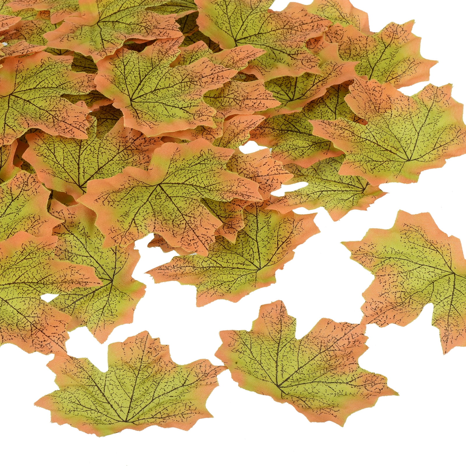 Uxcell Artificial Leaves Fall Maple Autumn Fake Leaf Decoration, Green ...