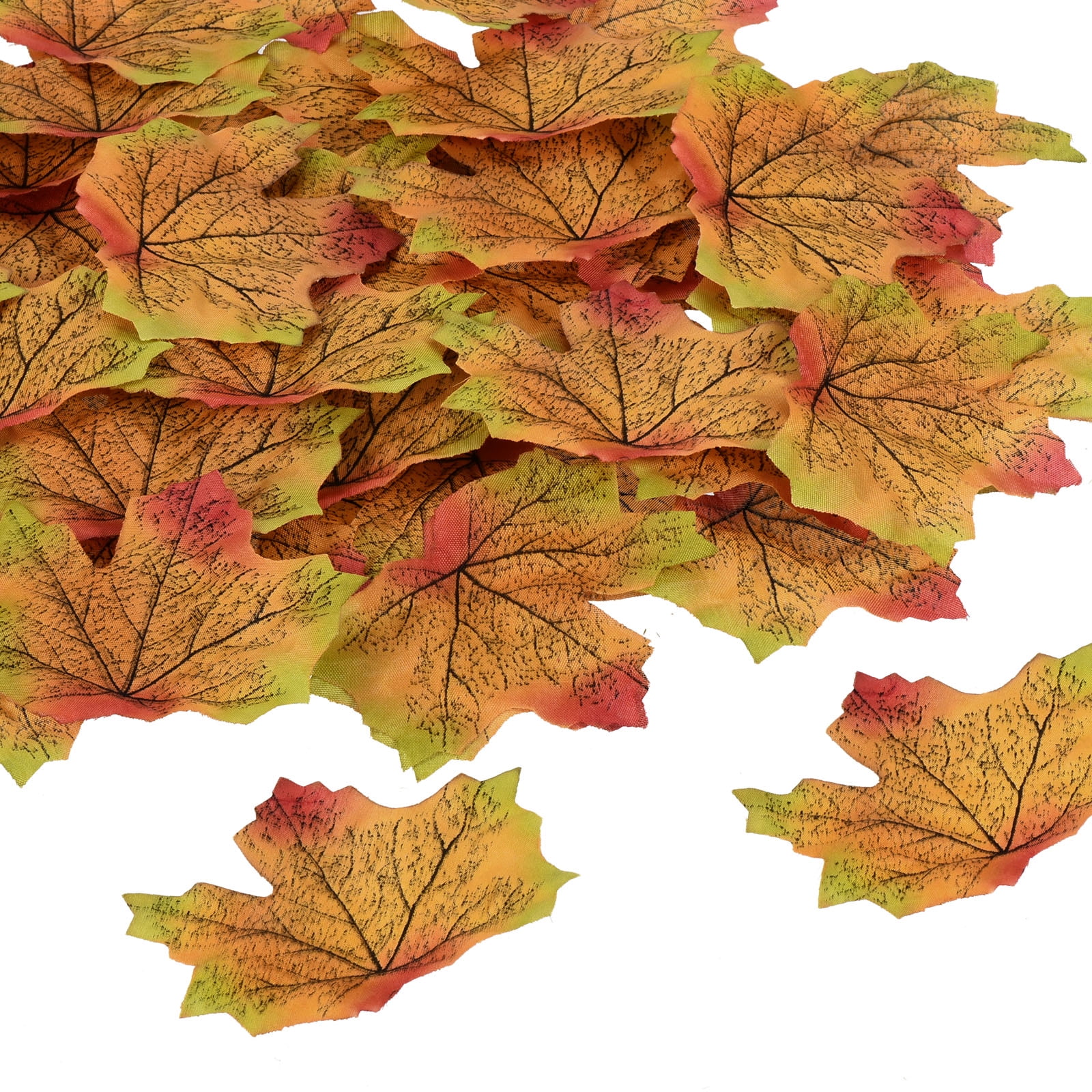 Uxcell Artificial Leaves Fall Maple Autumn Fake Leaf Decoration, Green ...