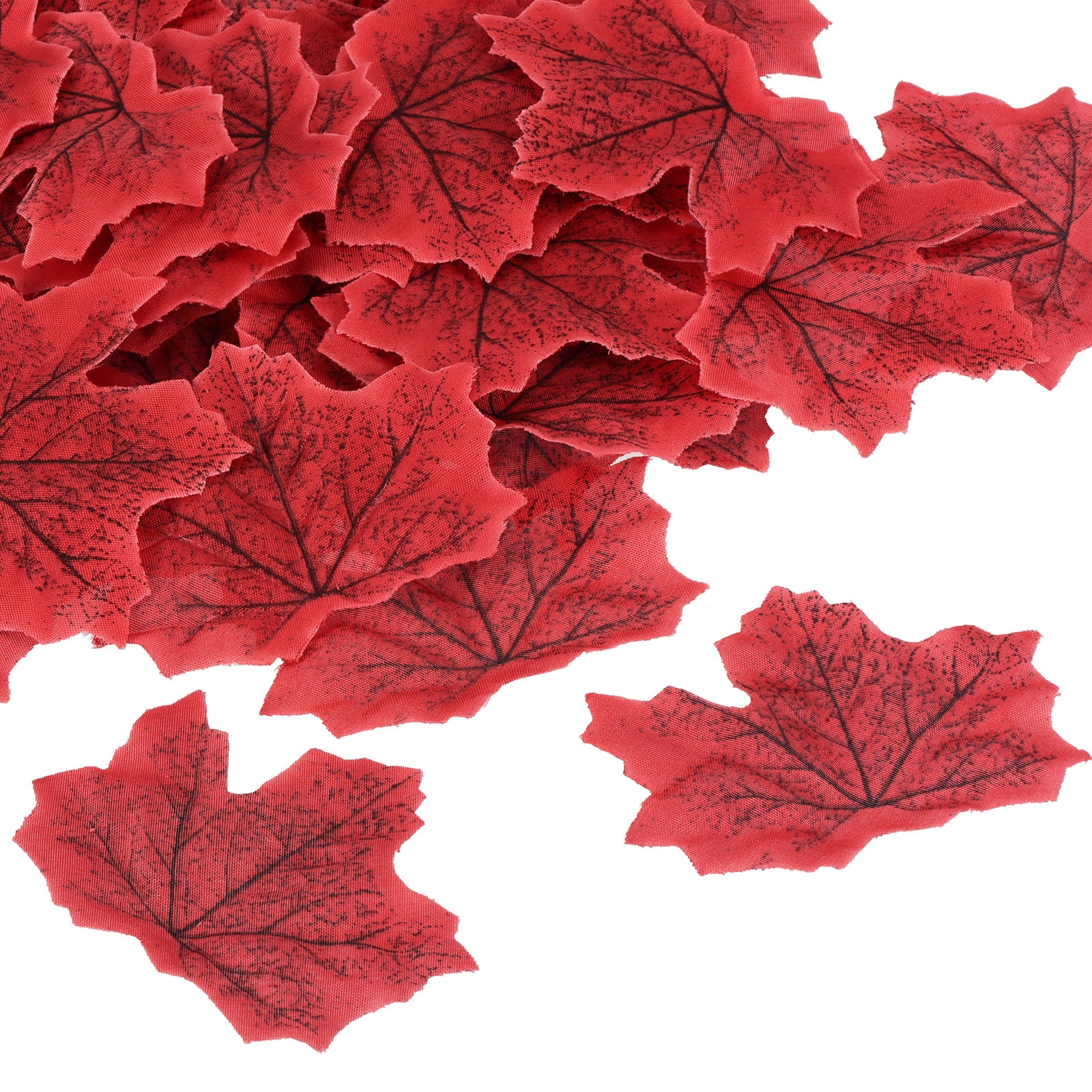 Uxcell Artificial Leaves Fall Maple Autumn Fake Leaf Decoration, Red ...