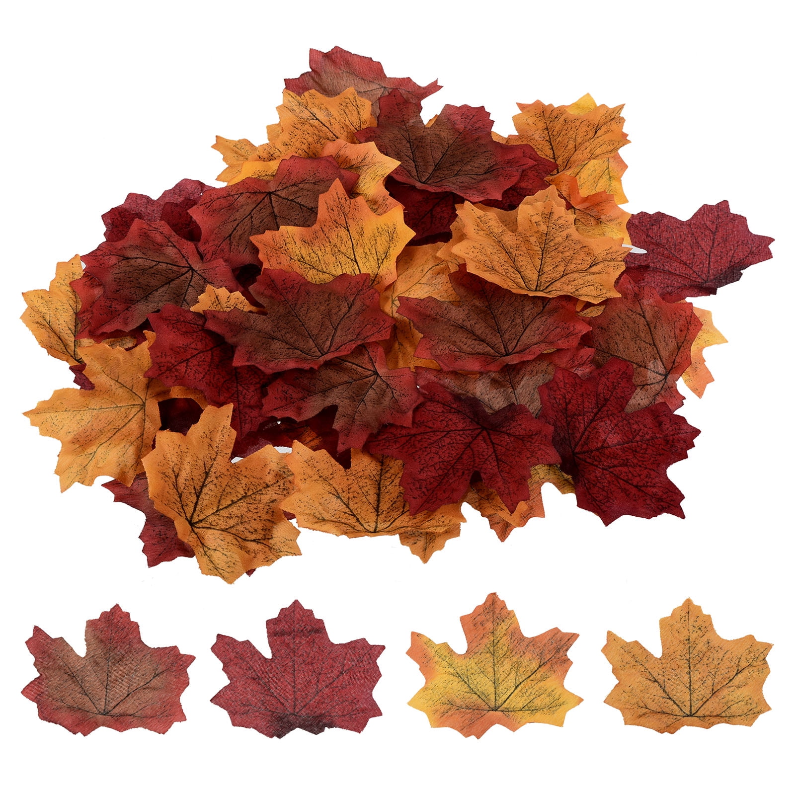 Uxcell Artificial Leaves Mixed Fall Maple Autumn Fake Leaf Decoration ...