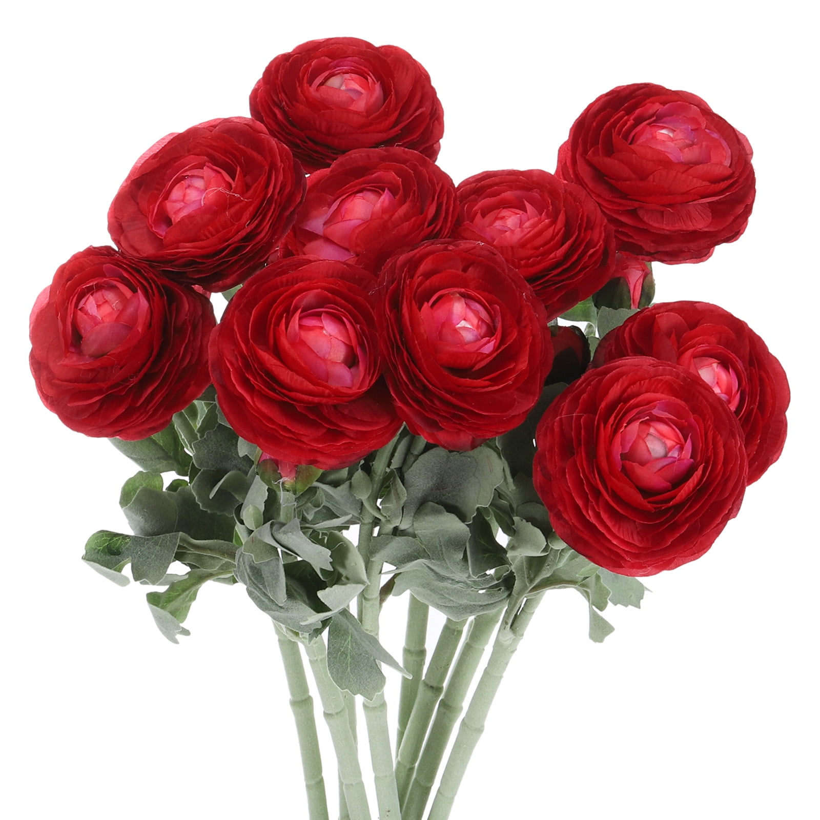 Uxcell Artificial Ranunculus Flowers, 10 Stems Faux Permanent Flower ...