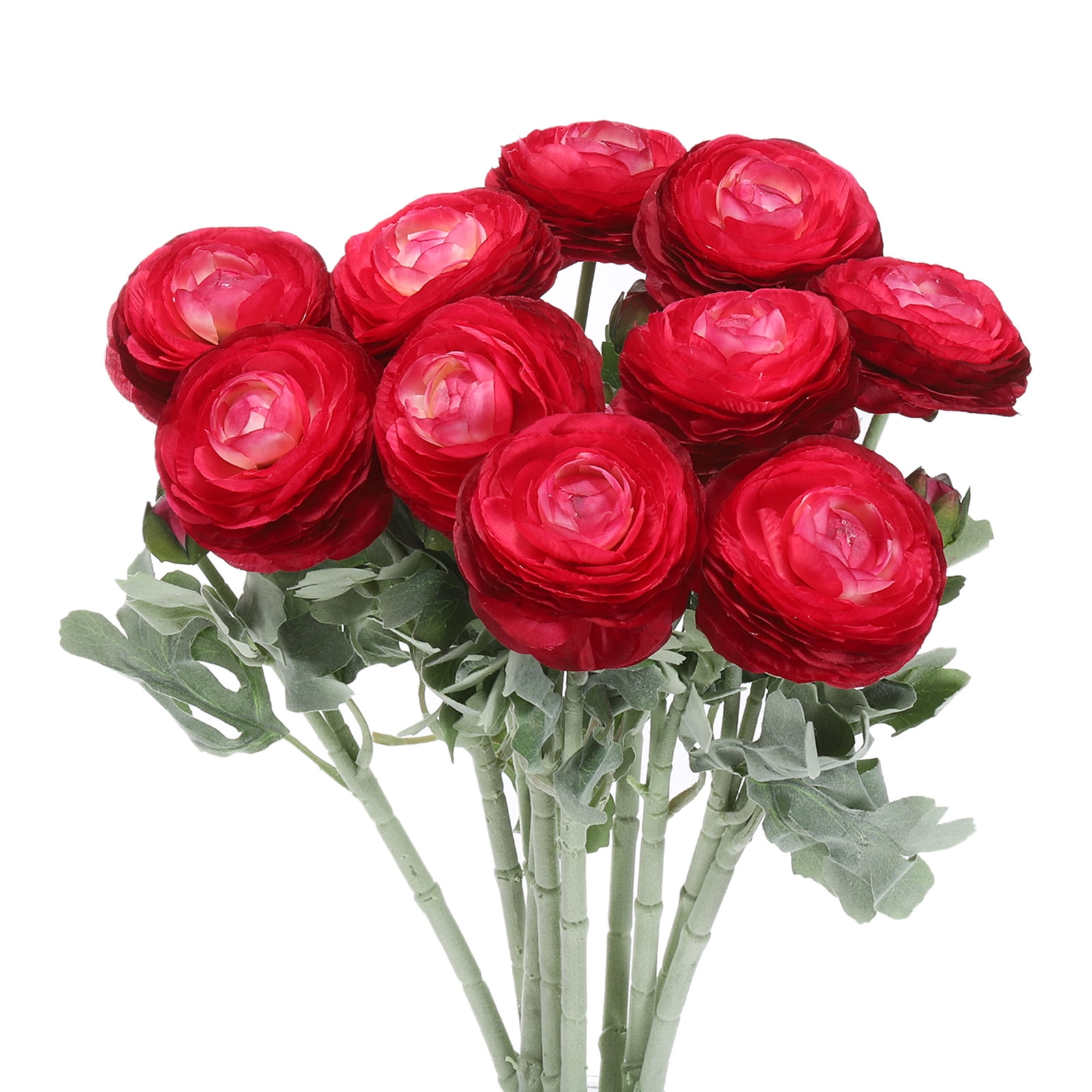 Uxcell Artificial Ranunculus Flowers, 10 Stems Faux Permanent Flower ...