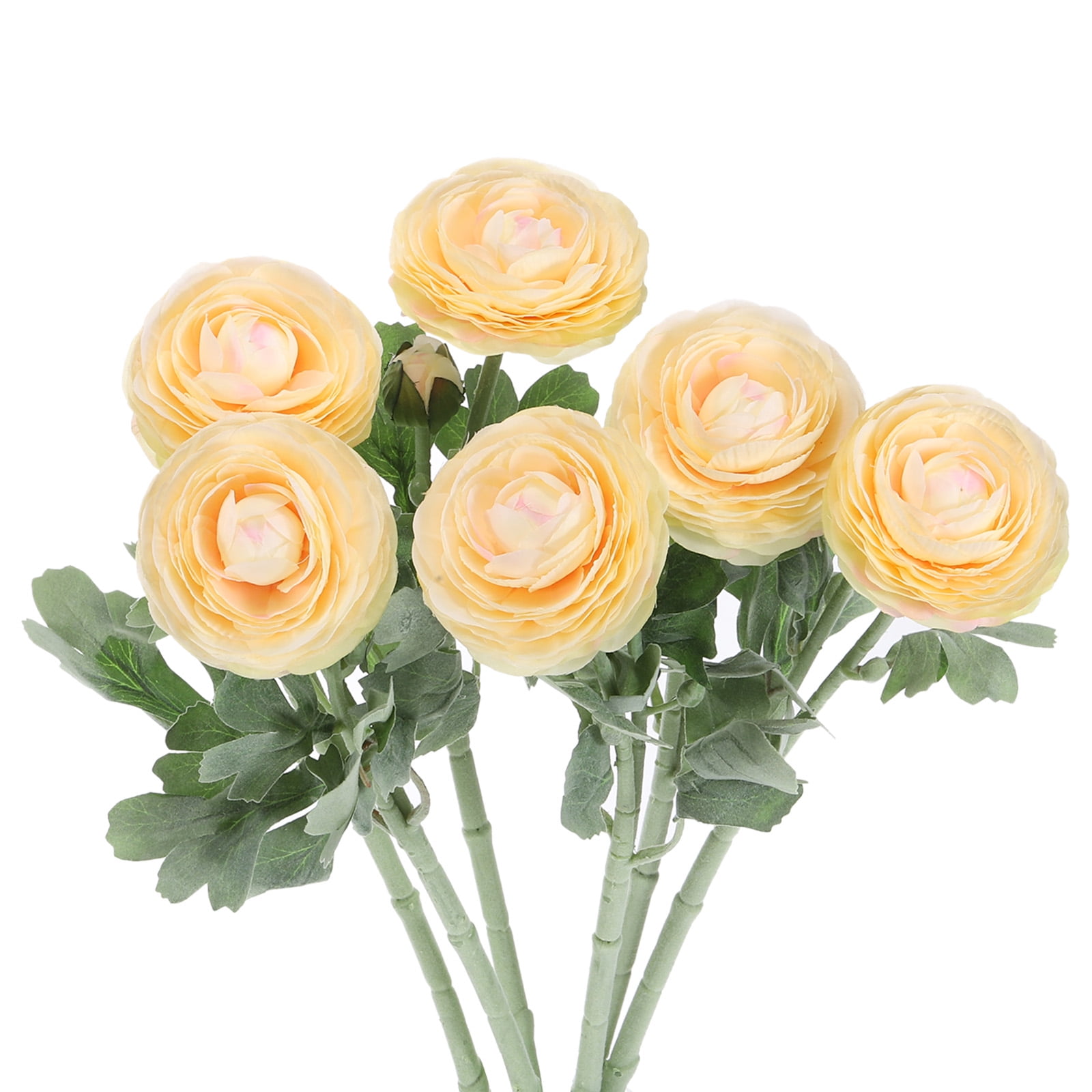 Uxcell Artificial Ranunculus Flowers, 6 Stems Faux Permanent Flower ...