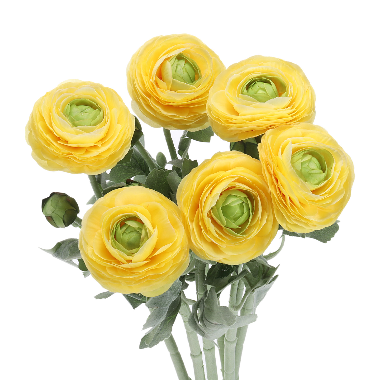 Uxcell Artificial Ranunculus Flowers, 6 Stems Faux Permanent Flower ...