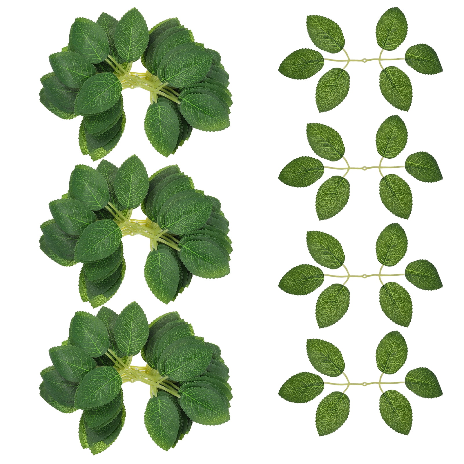 Uxcell Artificial Rose Leaves, Fake Leaves Flower Silk Greenery Leaves ...
