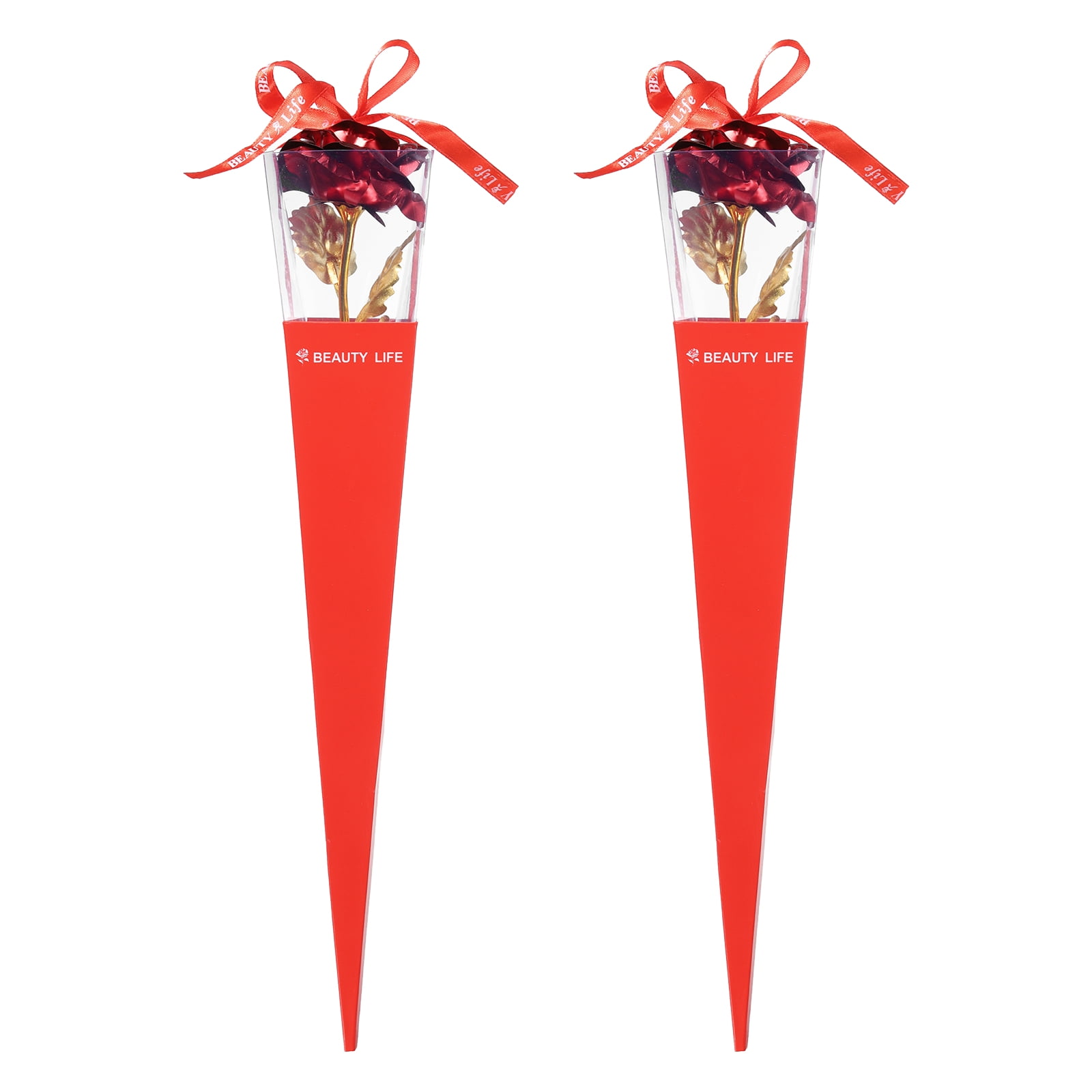 Uxcell Artificial Roses Flower,2 Set Faux Flower Gifts with Gift Box ...