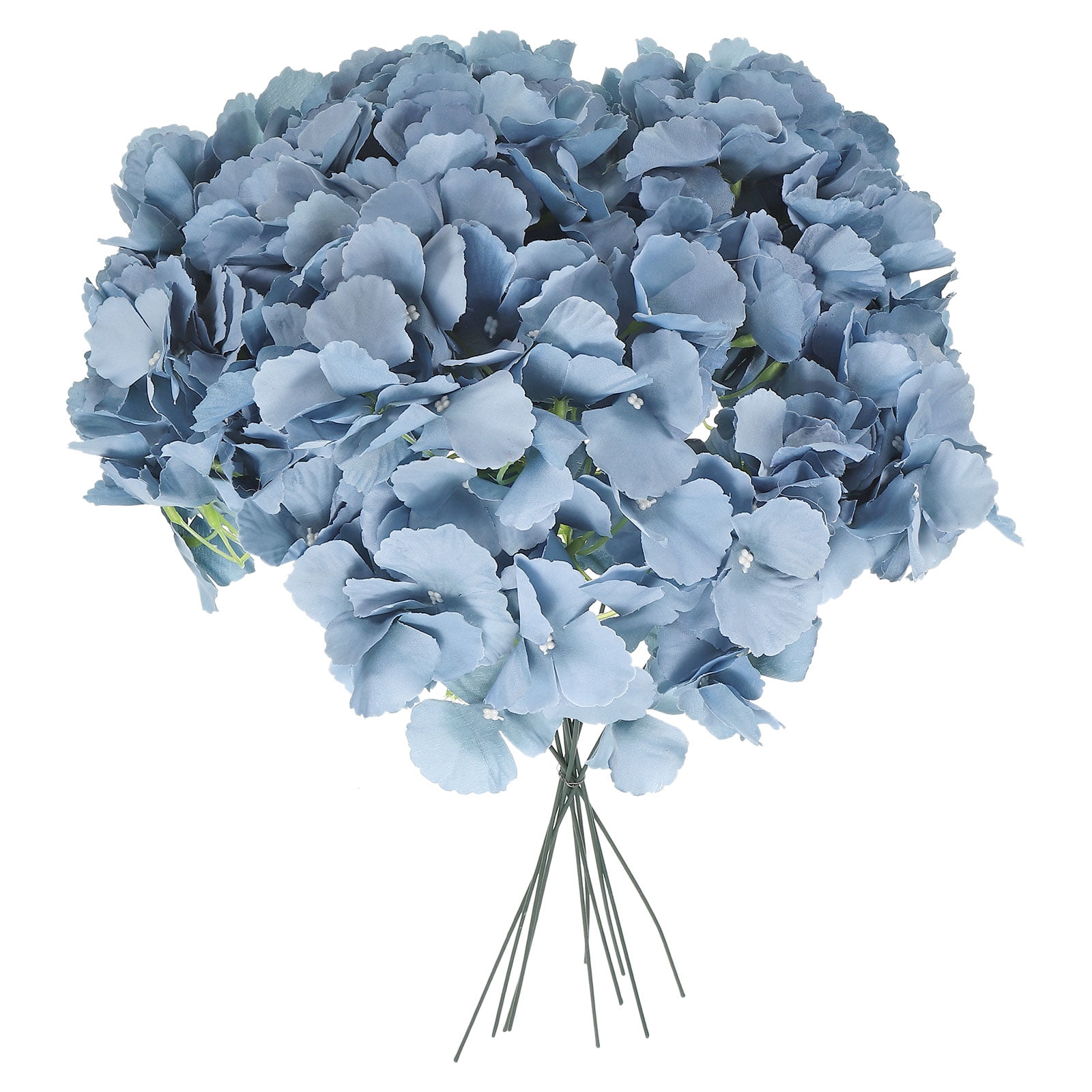 Uxcell Artificial Silk Hydrangea Flower Heads with Stems for Home ...
