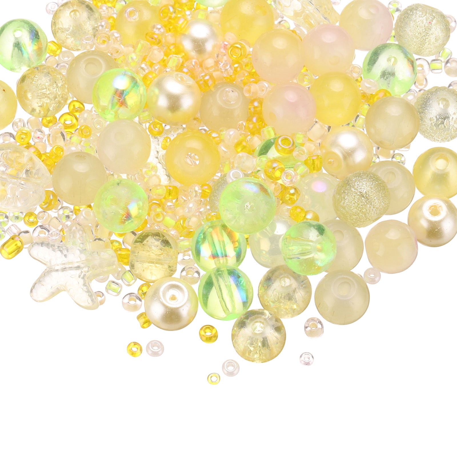 Uxcell Assorted Glass Resin Beads, Cracked Gravel Round Beads Small ...