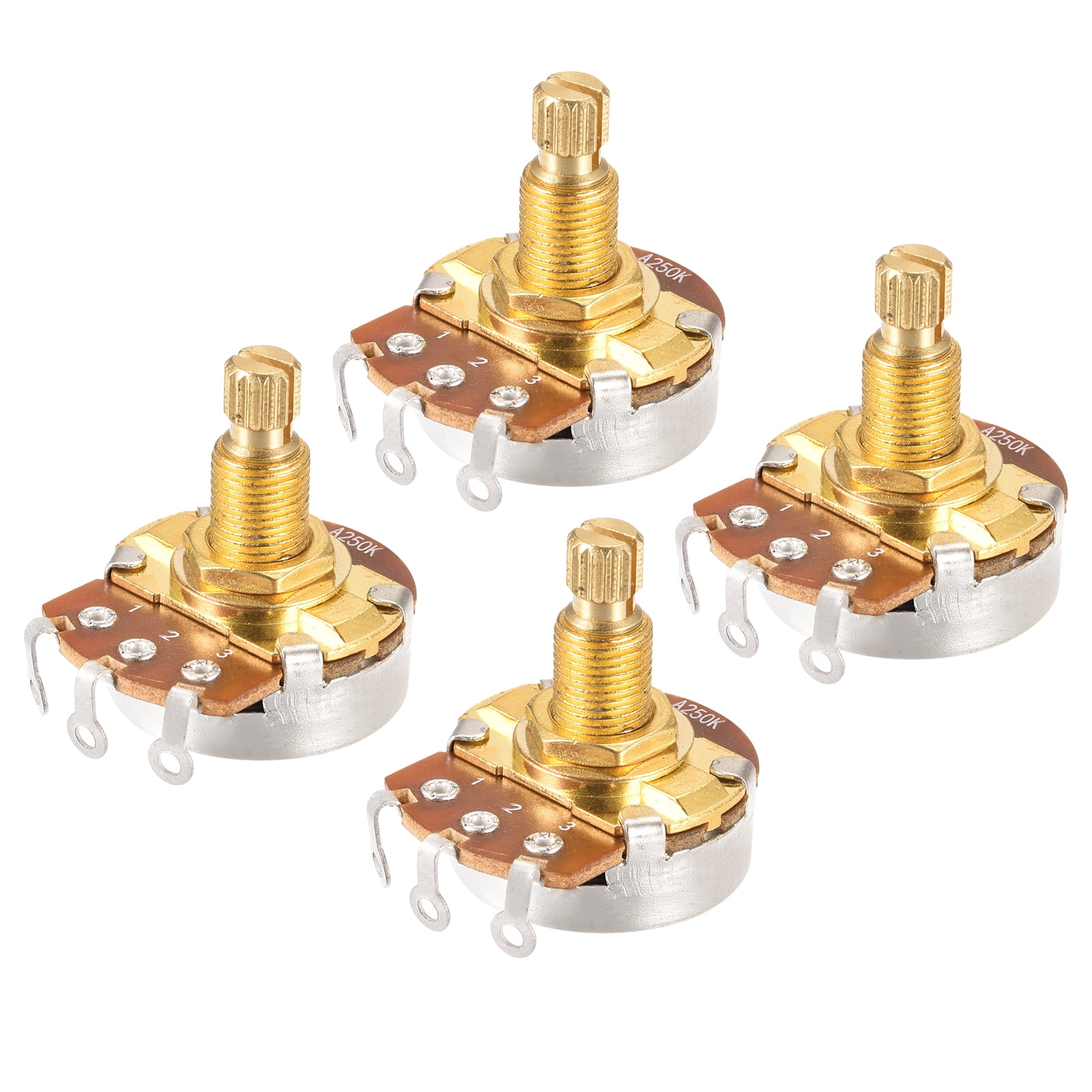 Uxcell Audio Taper Potentiometers A250K 3 Pin 1/4" Dia Split Shaft for ...