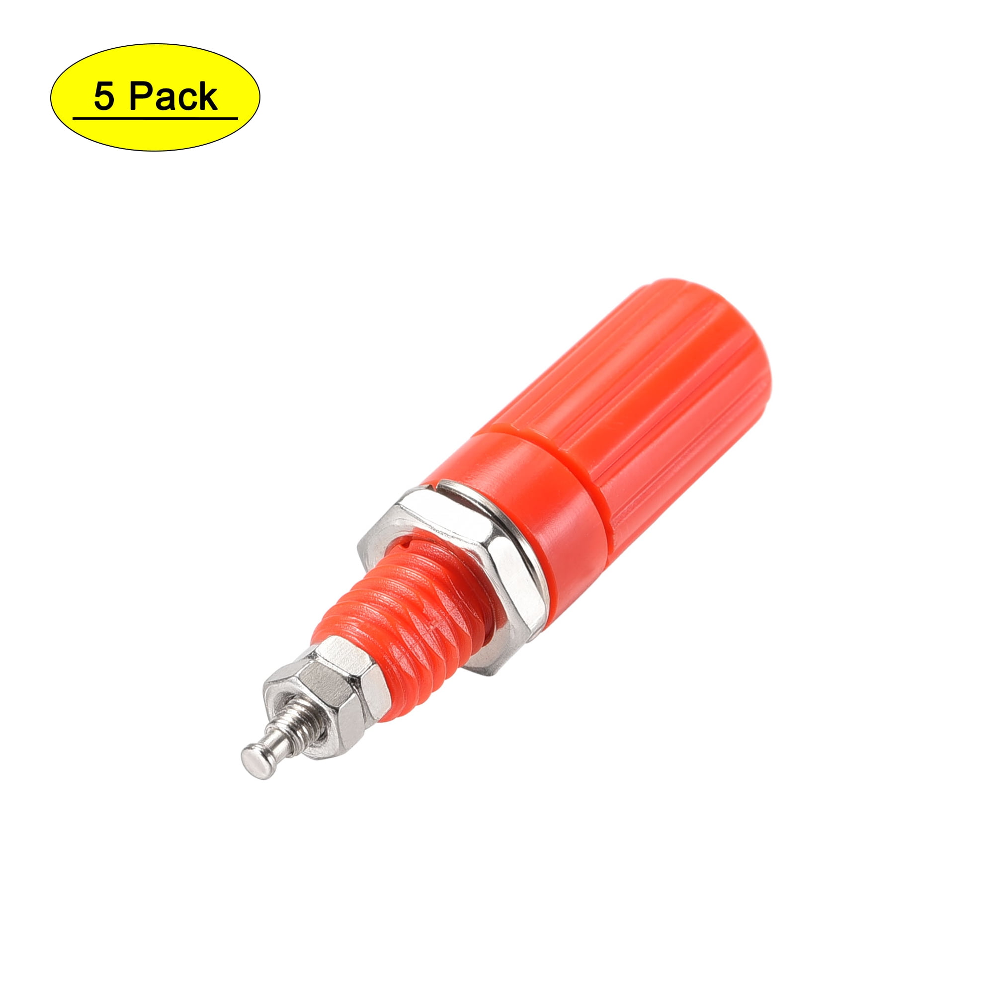 Uxcell Audio Terminal Connector Binding Post 4mm Banana Panel Mount Red ...