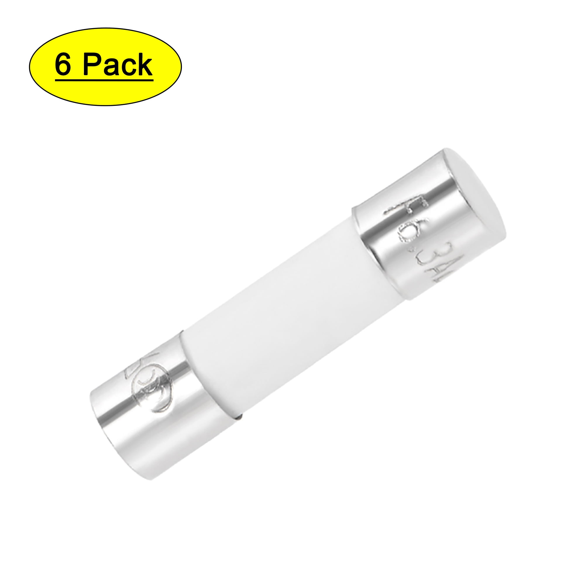 Uxcell Automotive Cartridge Fuses 6.3A 250V 0.20''x0.79'' Ceramic Fast ...