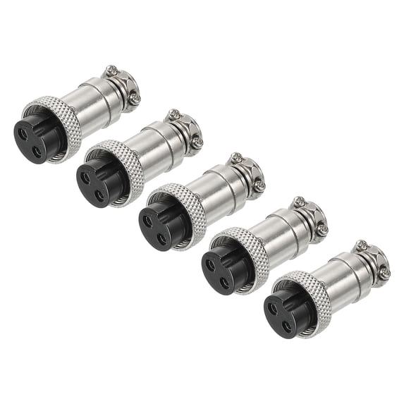 Uxcell Aviation Connector GX16 2 Pin 16mm Silver Female Wire Panel ...