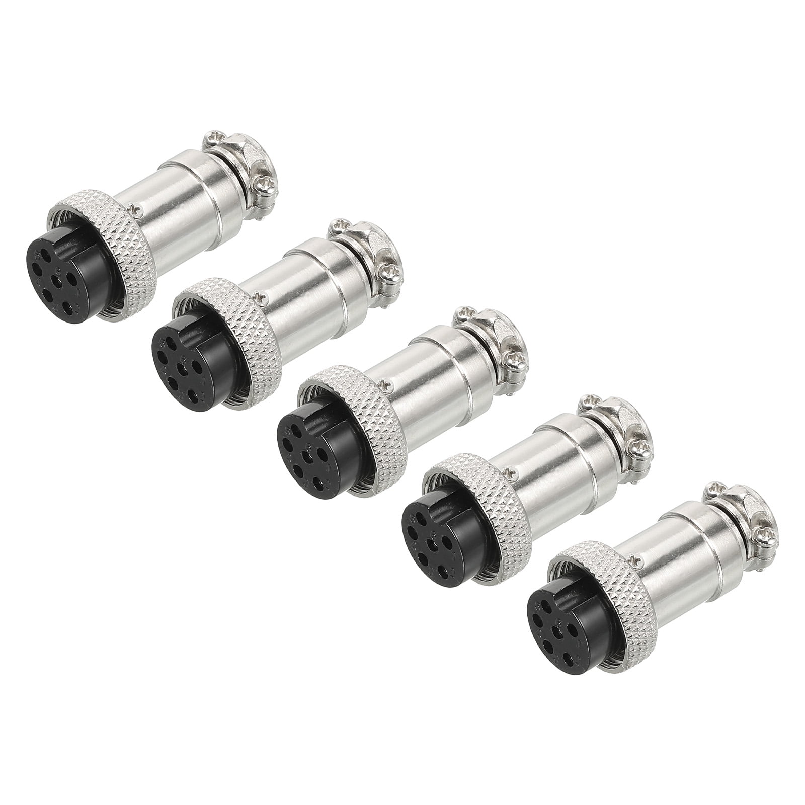 Uxcell Aviation Connector GX16 6 Pins 16mm Silver Female Wire Panel ...