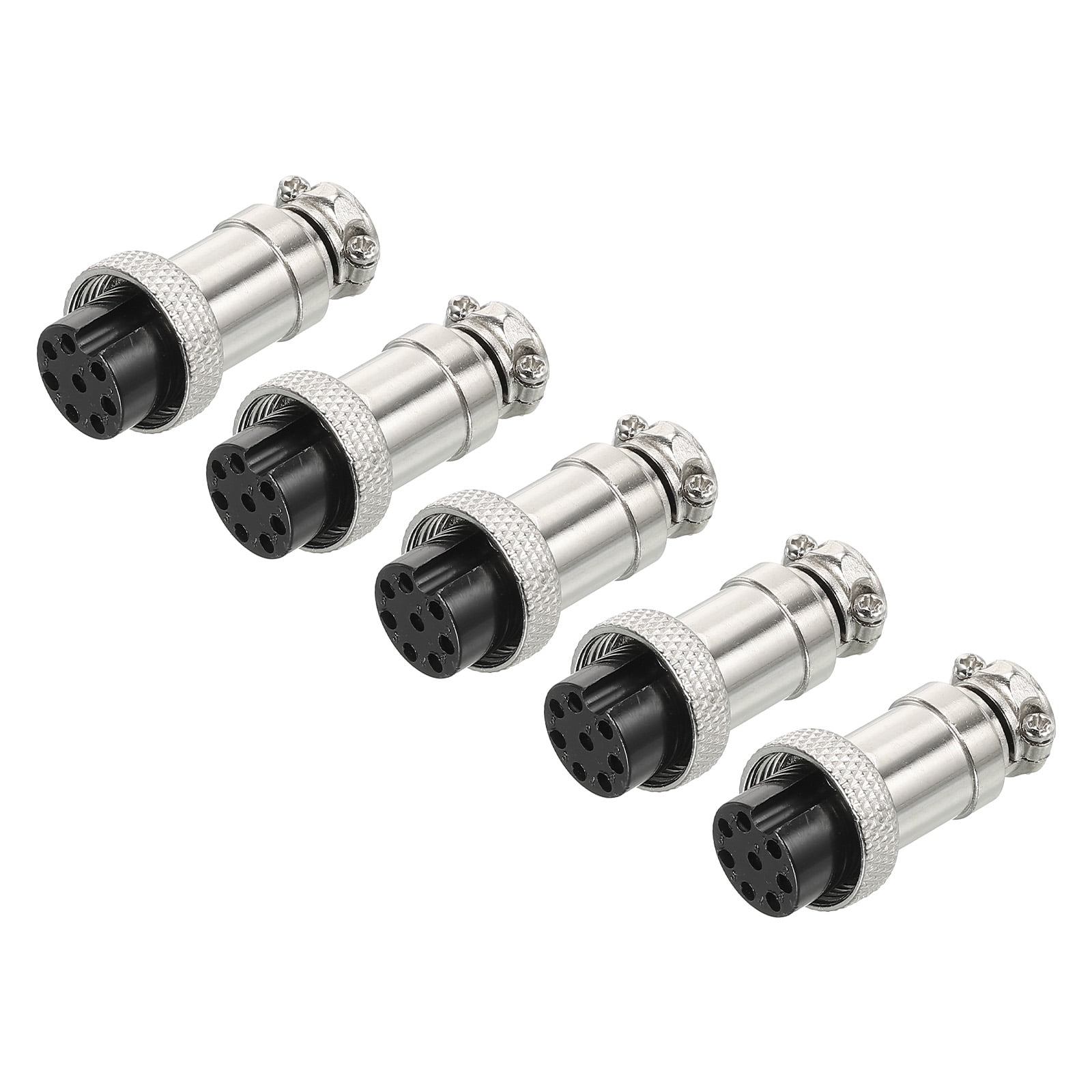 Uxcell Aviation Connector GX16 8 Pins 16mm Silver Female Wire Panel ...