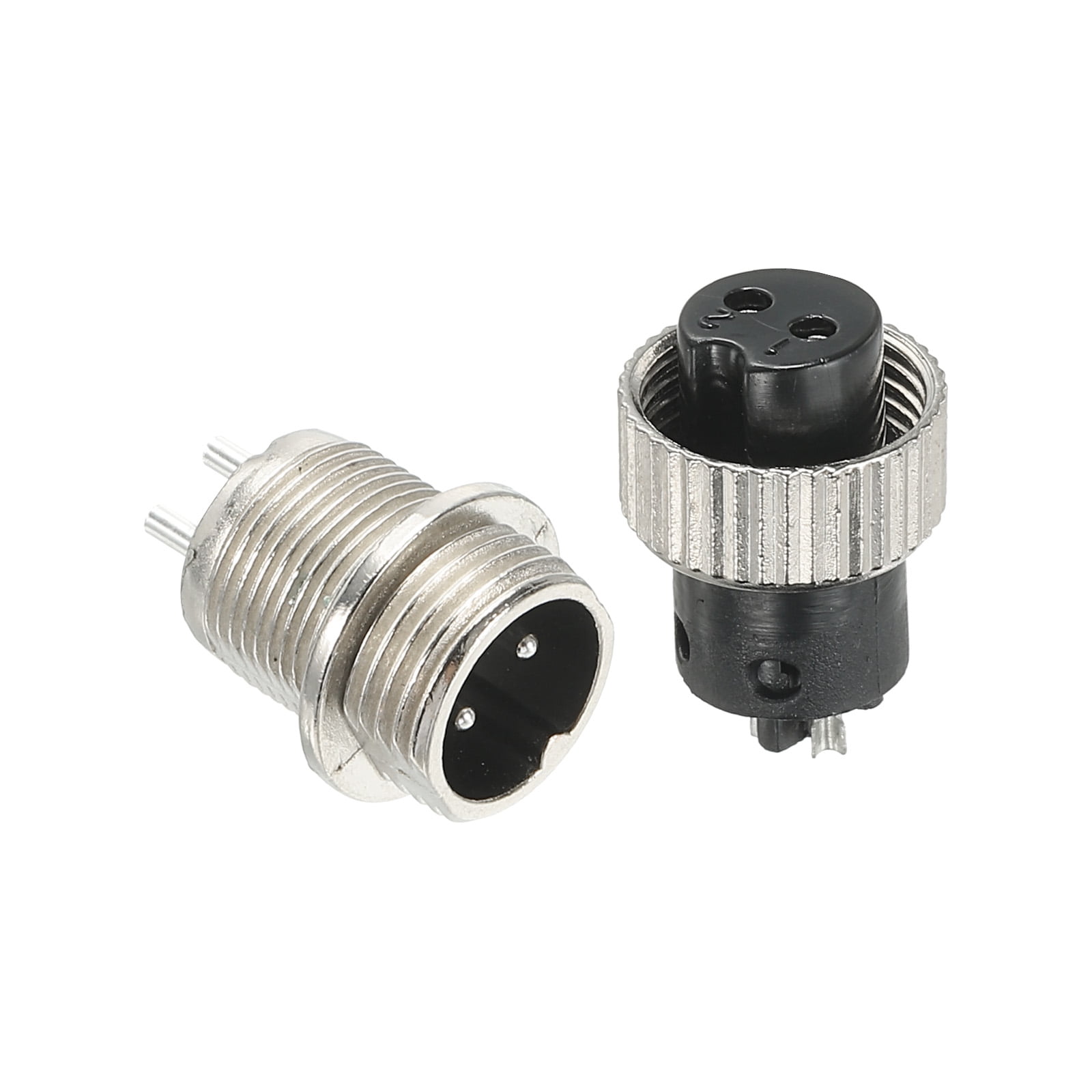 Uxcell Aviation Connector Plug, 2 Pin Metal Male Female Panel Connector ...