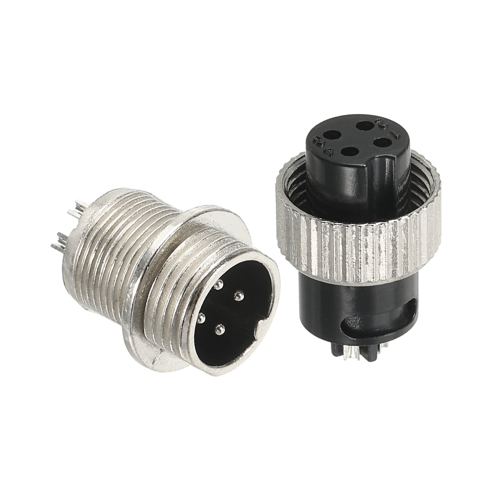 Uxcell Aviation Connector Plug, 4 Pin Metal Male Female Panel Connector ...