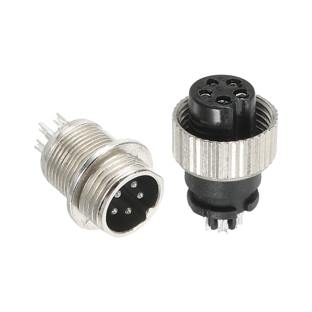 Uxcell Aviation Connector Plug, 5 Pin Metal Male Female Panel Connector ...