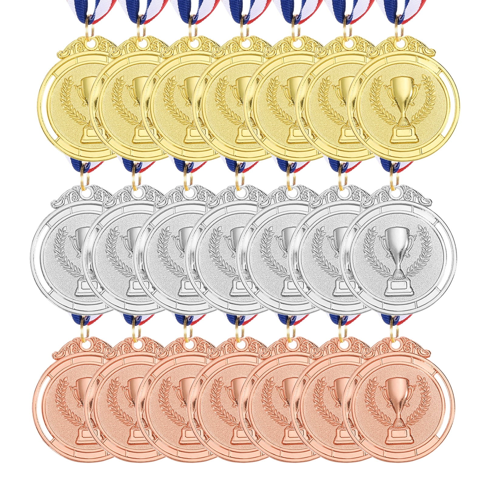 Uxcell Award Metals, Winner Medals Prize with Neck Ribbons Red White ...