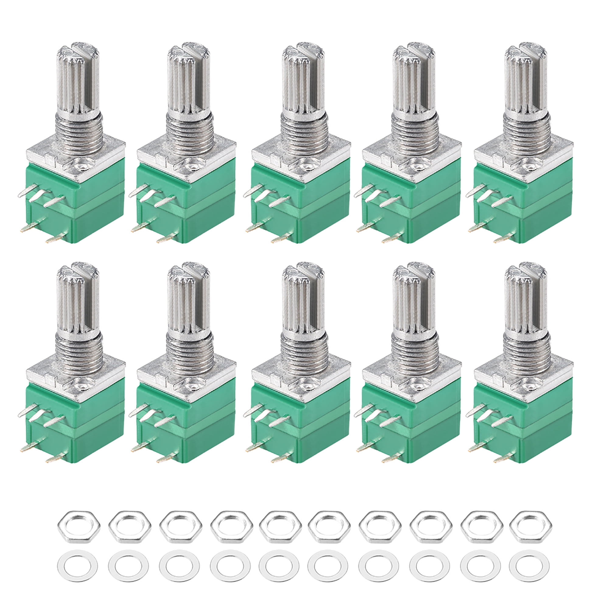 Uxcell B100K Ohm Single Turn Rotary Film Potentiometer Variable ...