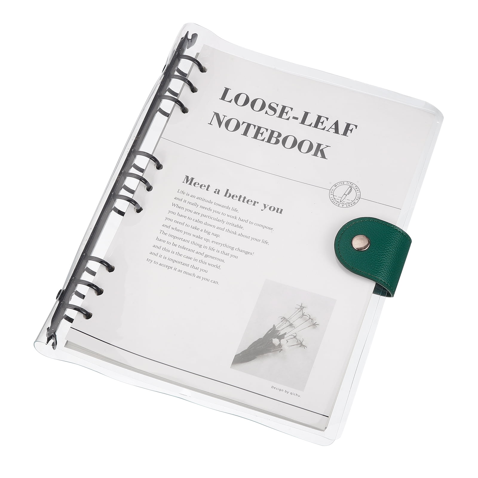 Uxcell B5 Notebook Binder, Transparent Polyvinyl chloride 9-Ring ...