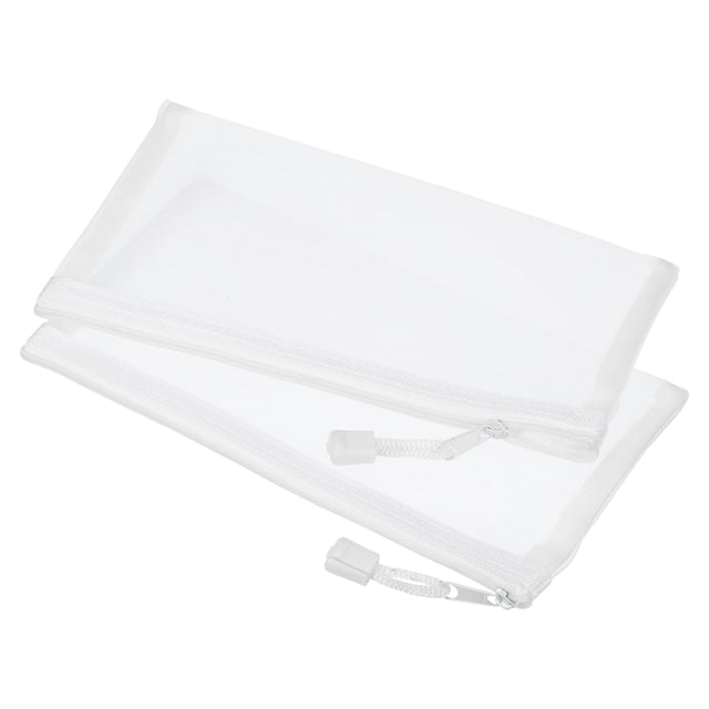 Uxcell B6 File Pouch Storage Pockets Mesh Zipper Bags, White 6 Pack ...