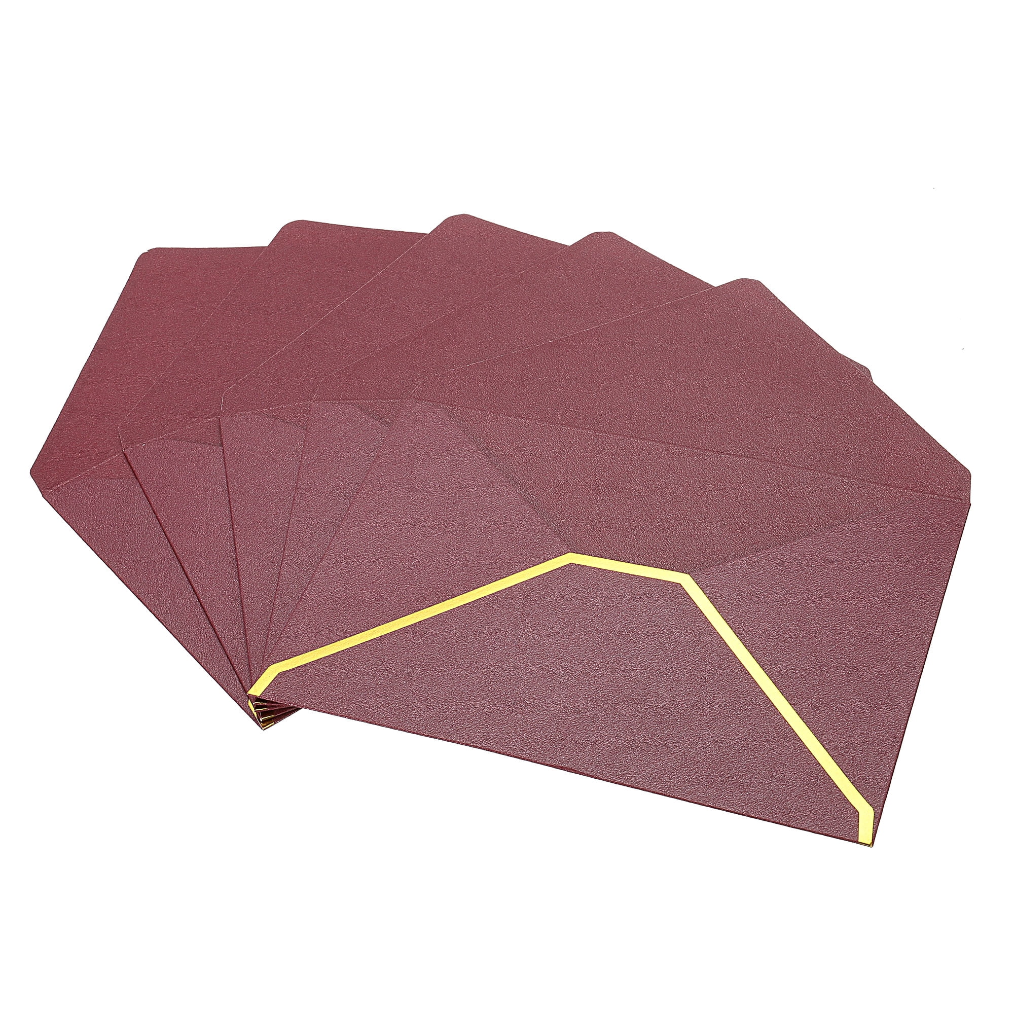 Uxcell B6 Luxury V Flap Gold Border Invitation Wedding Envelopes, Wine ...