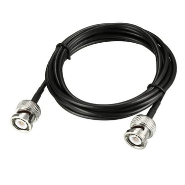 Uxcell 0.66 Feet RG58 50 Ohm Coaxial Cable with BNC Male to BNC Male Connectors Plastic Black ...