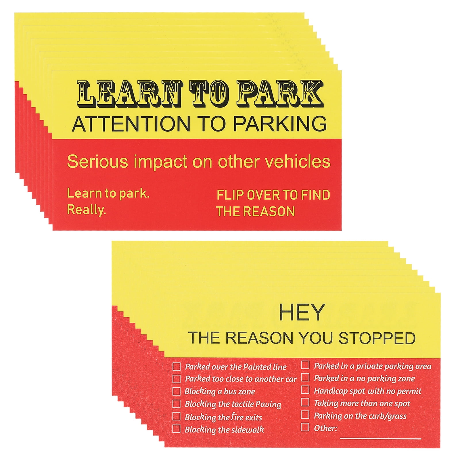 Uxcell Bad Parking Cards Learn to Park Attention to Parking Cards Funny ...