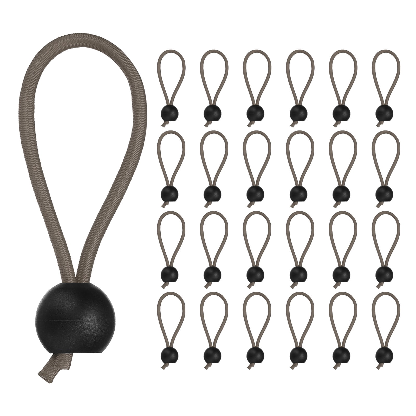 Uxcell Ball Cords,(4 Inch, Khaki) (25Pcs), Polyester Black Ball Bungee ...