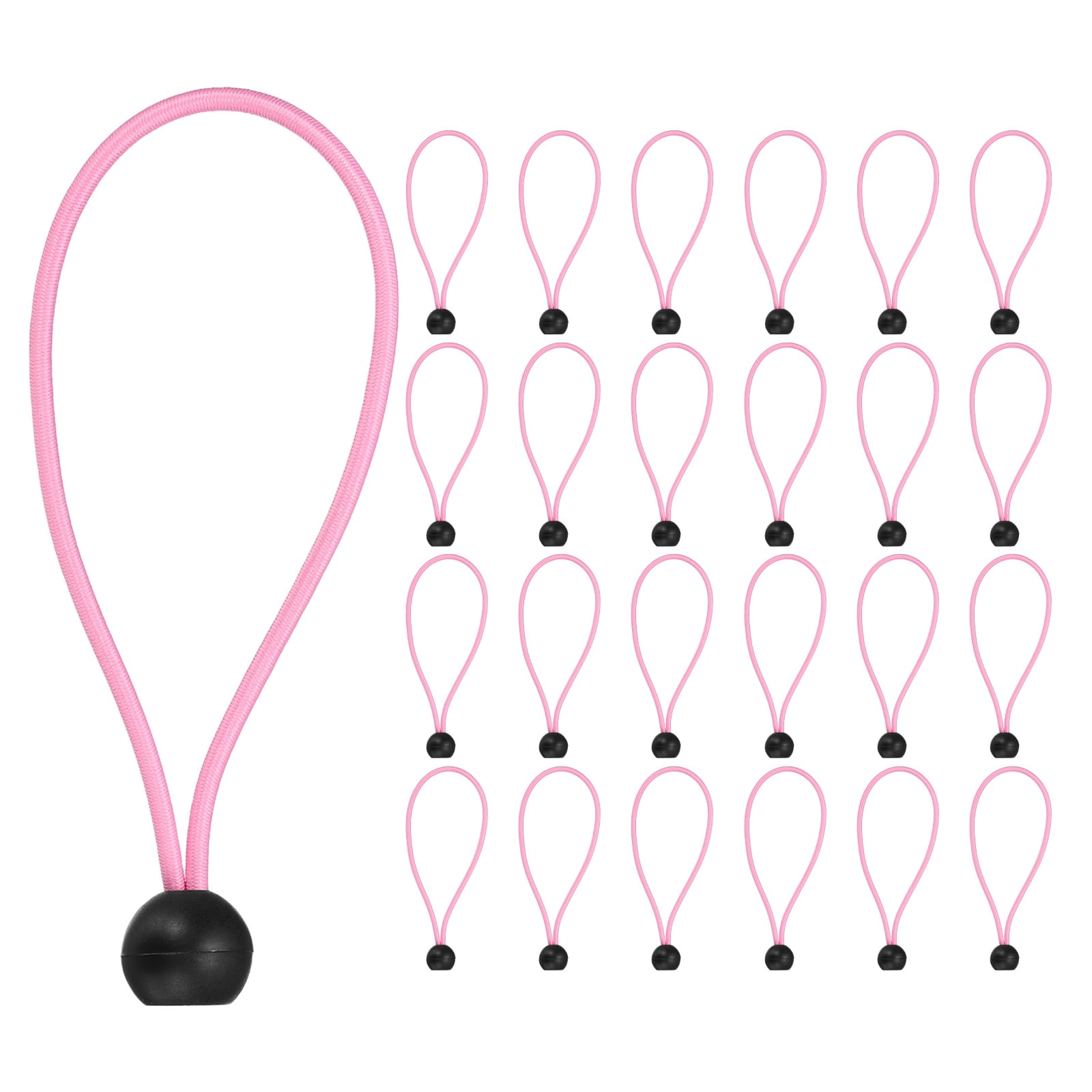 Uxcell Ball Cords,(6 Inch, Pink) (25Pcs), Polyester Black Ball Bungee ...