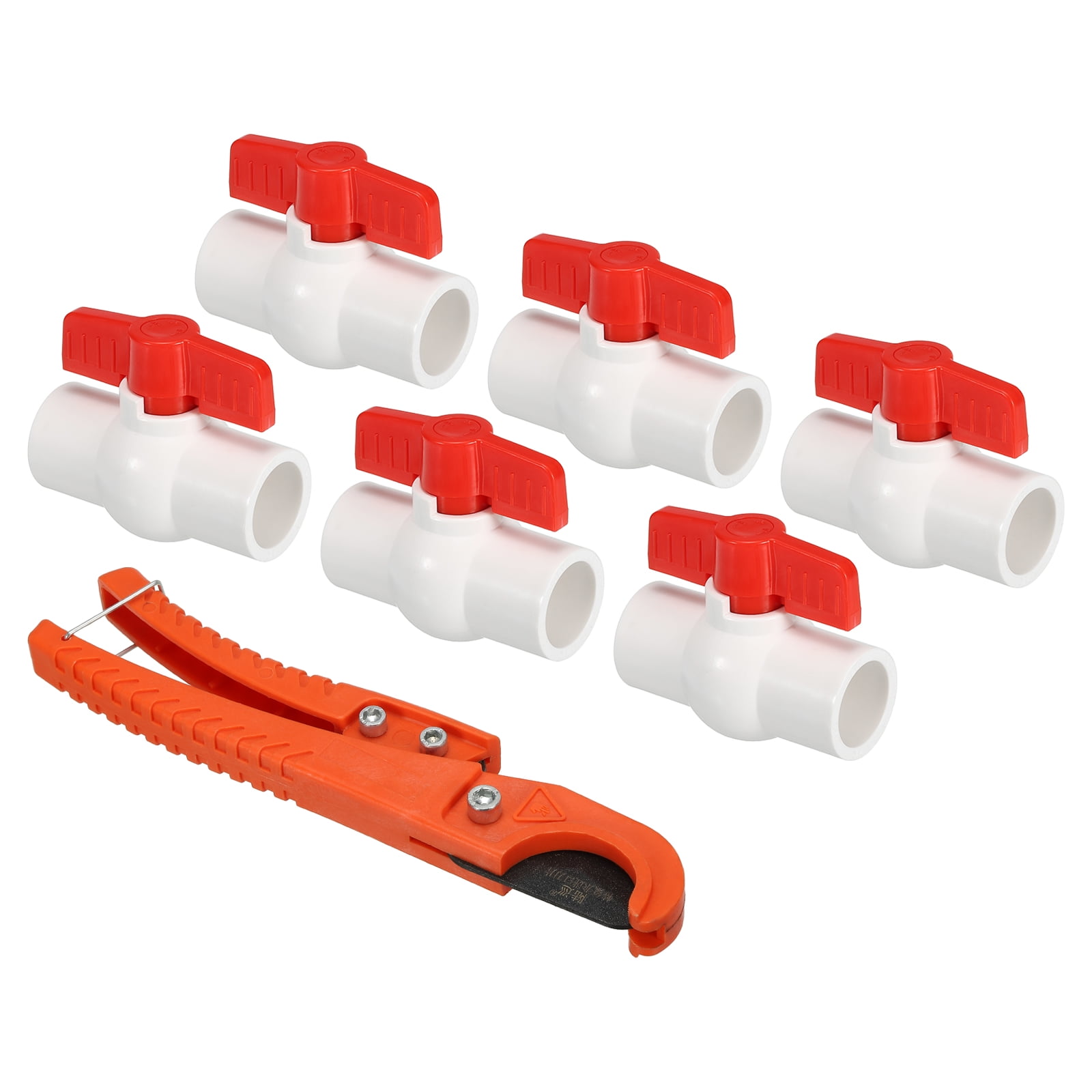 Uxcell Ball Valve, PVC Socket Type Shut-off Valve with Pipe Cutter for ...
