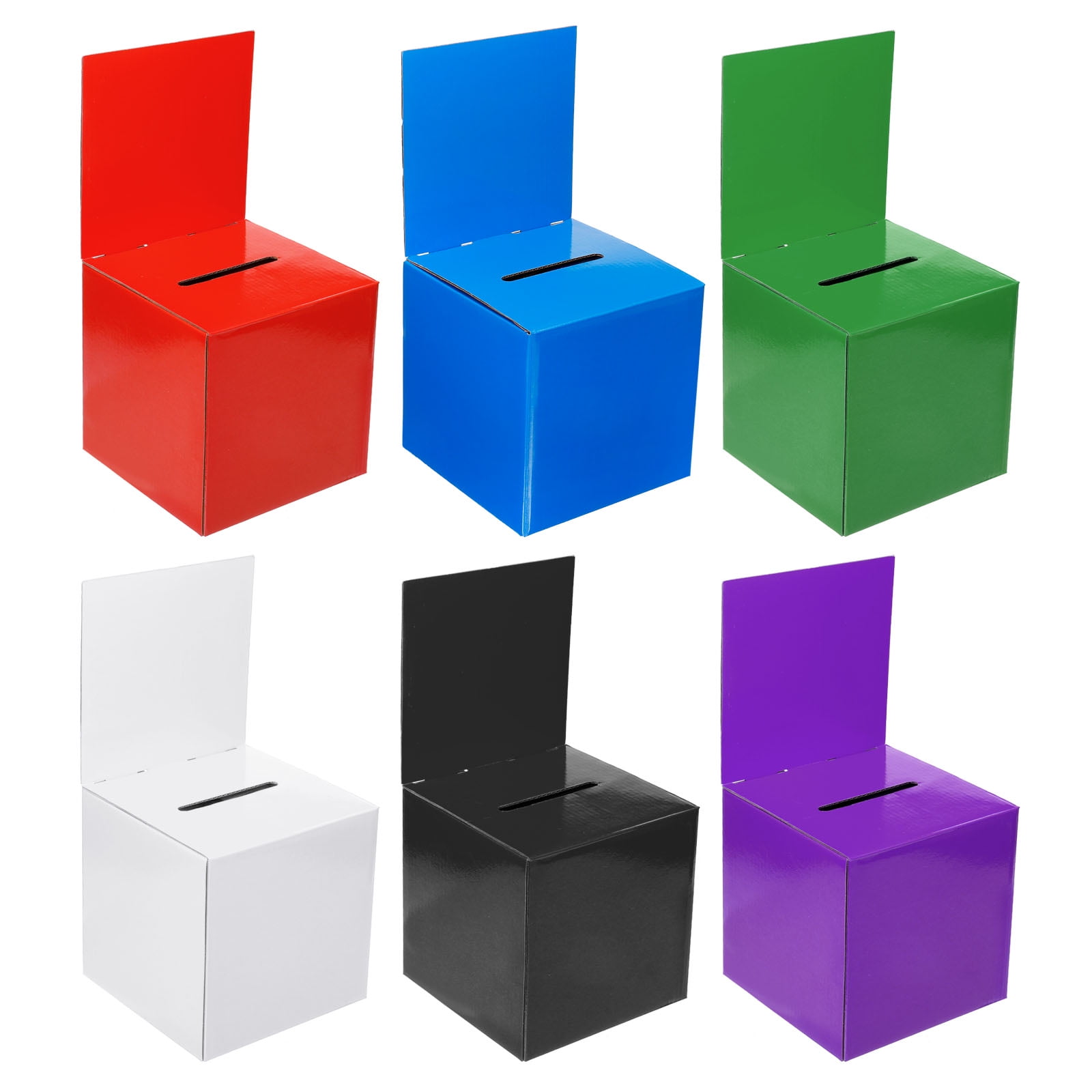 Uxcell Ballot Box 6"x6"x6" Raffle Box with Removable Header Board ...