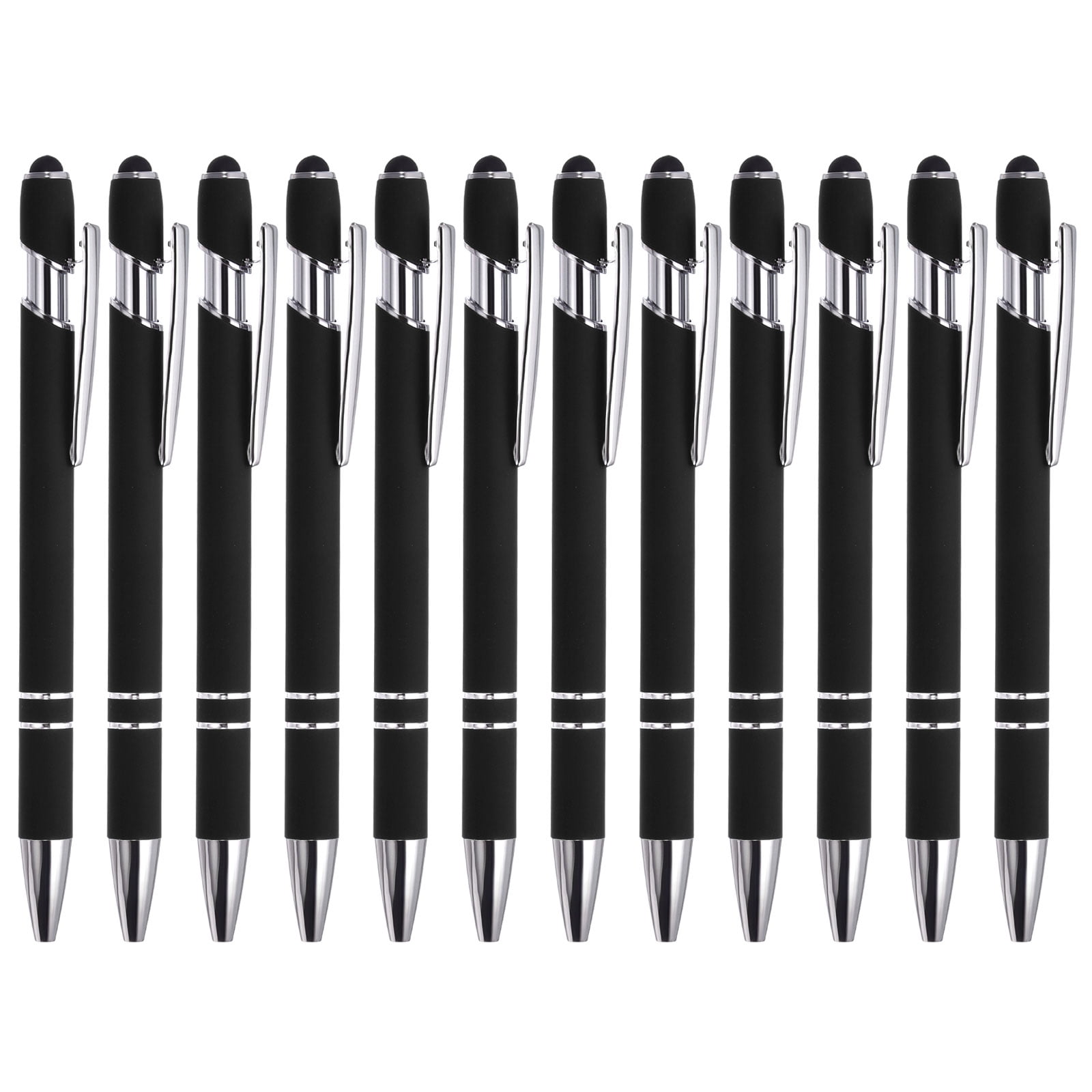 Uxcell Ballpoint Pen with Stylus Tip Metal Pen Black Ink 1.0mm Medium ...