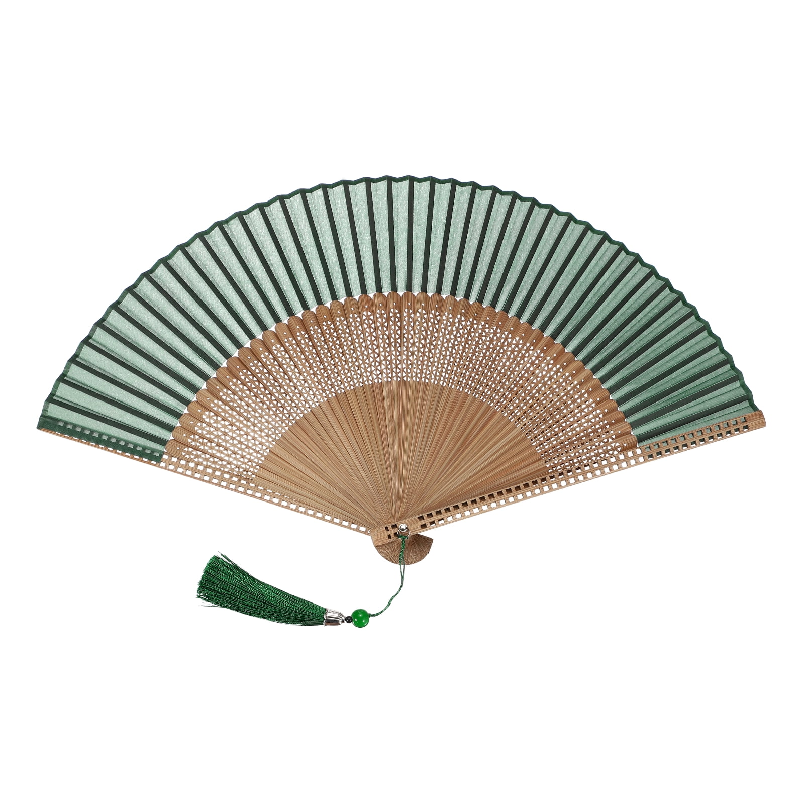 Uxcell Bamboo Silk Folding Fans, Handheld Fan with Real Silk, Chinese ...