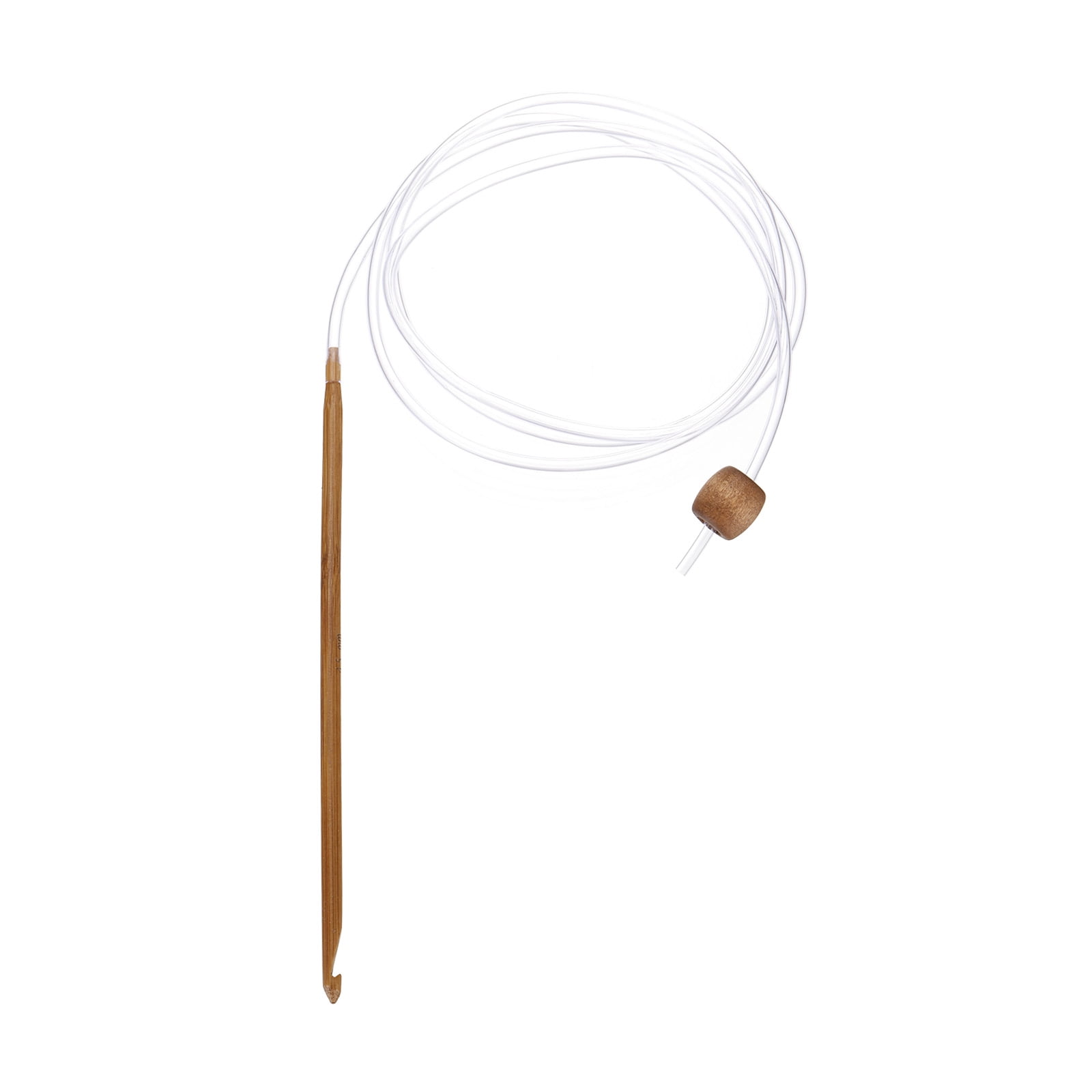 Uxcell Bamboo Tunisian Circular Crochet Hook 4.5mm Afghan Wood Knitting ...