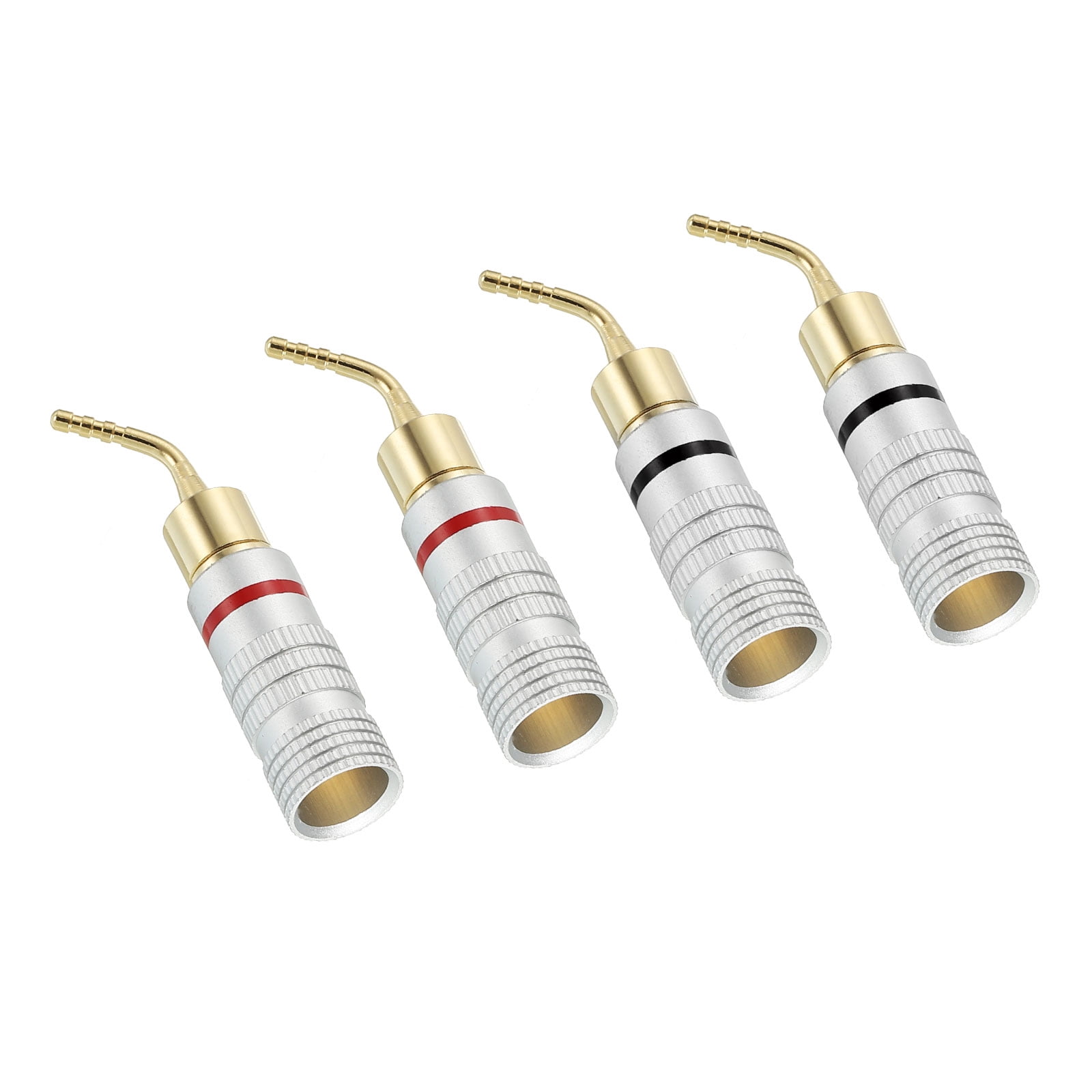 Uxcell Banana Plugs 90 Degree Speaker Banana Plugs 2mm Gold-Plated ...