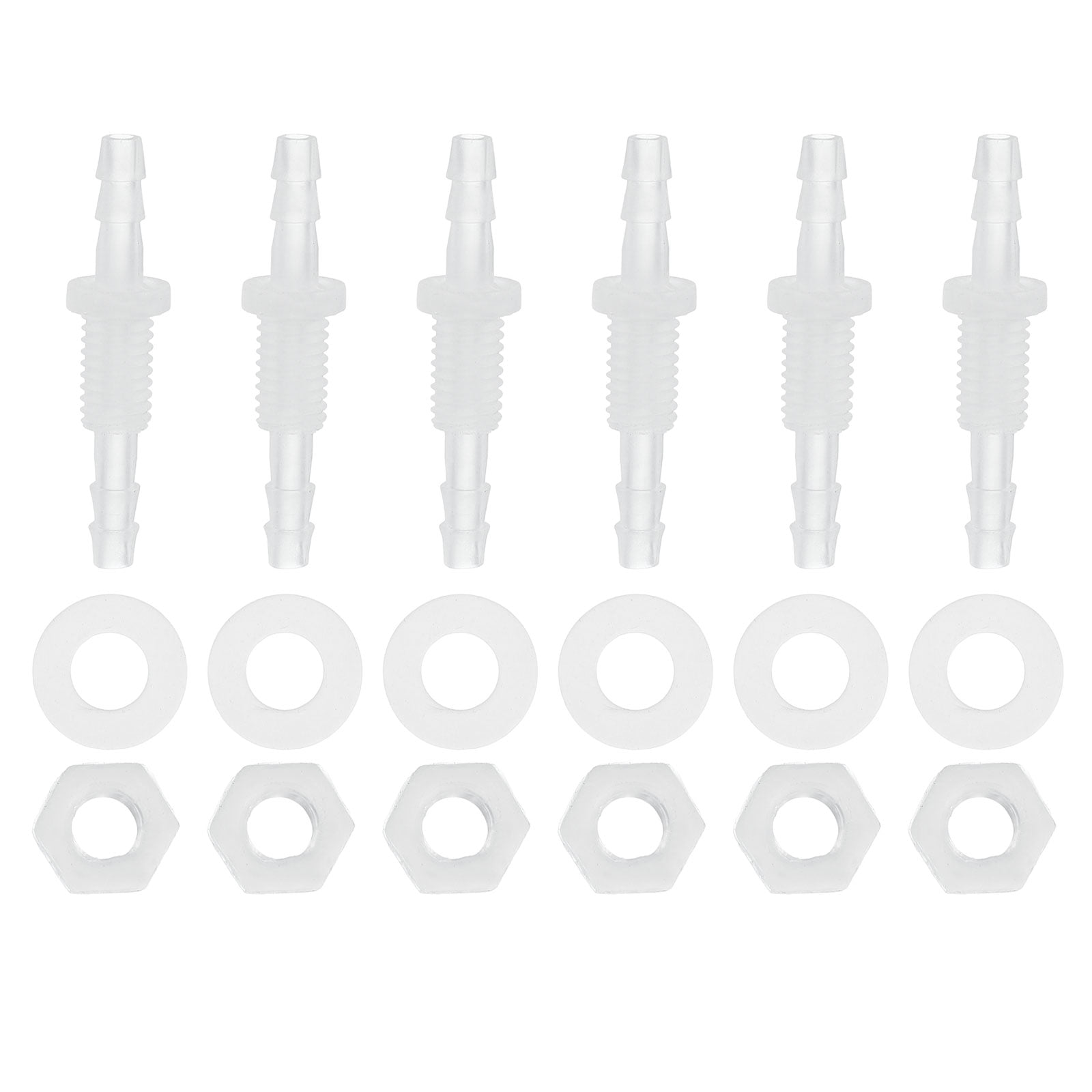 Uxcell Barb Thru-Bulk Bulkhead Fittings Union Plastic Adapter Fittings ...