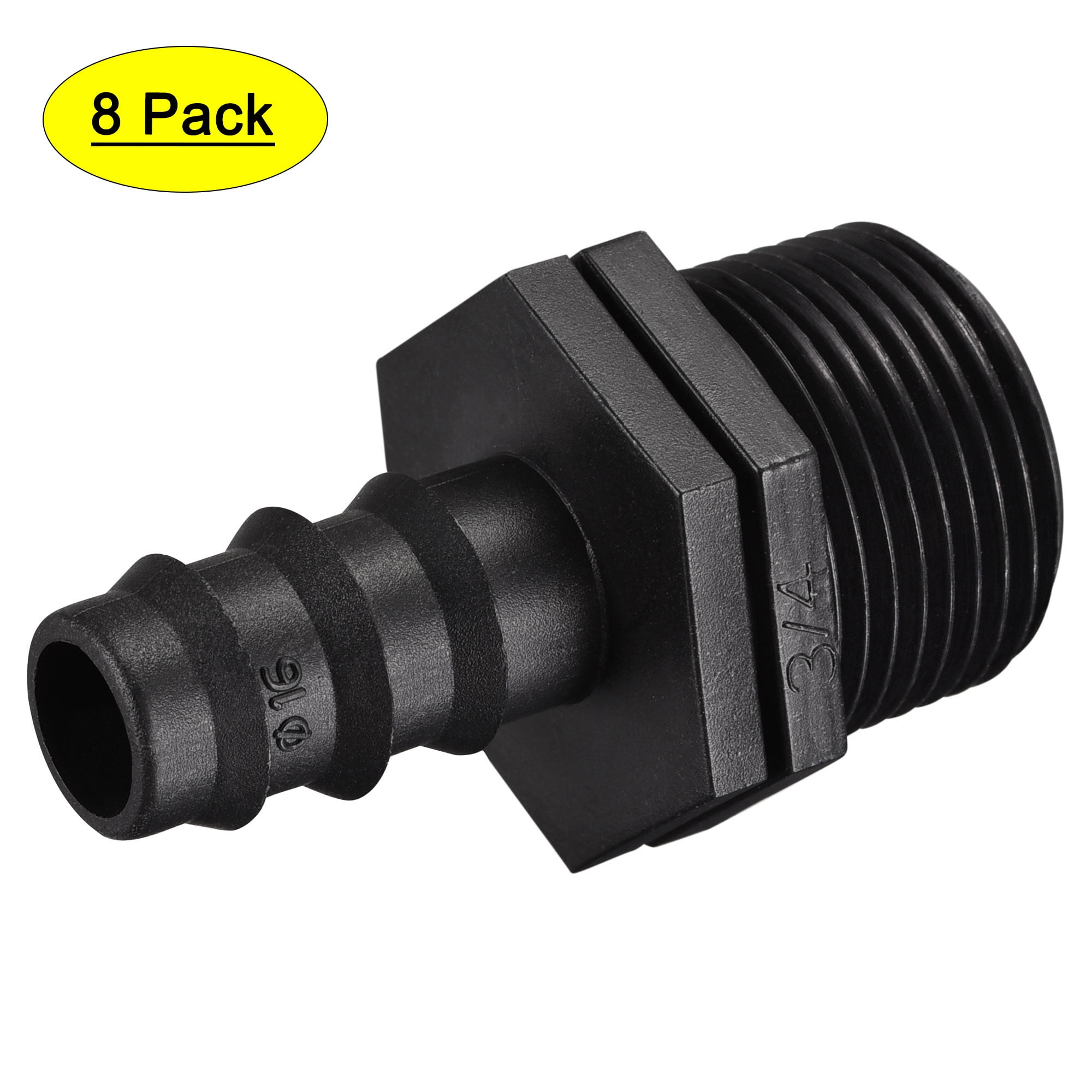 Uxcell Barbed to Male Thread Plastic Hose Barb Fittings 15.5mm ...