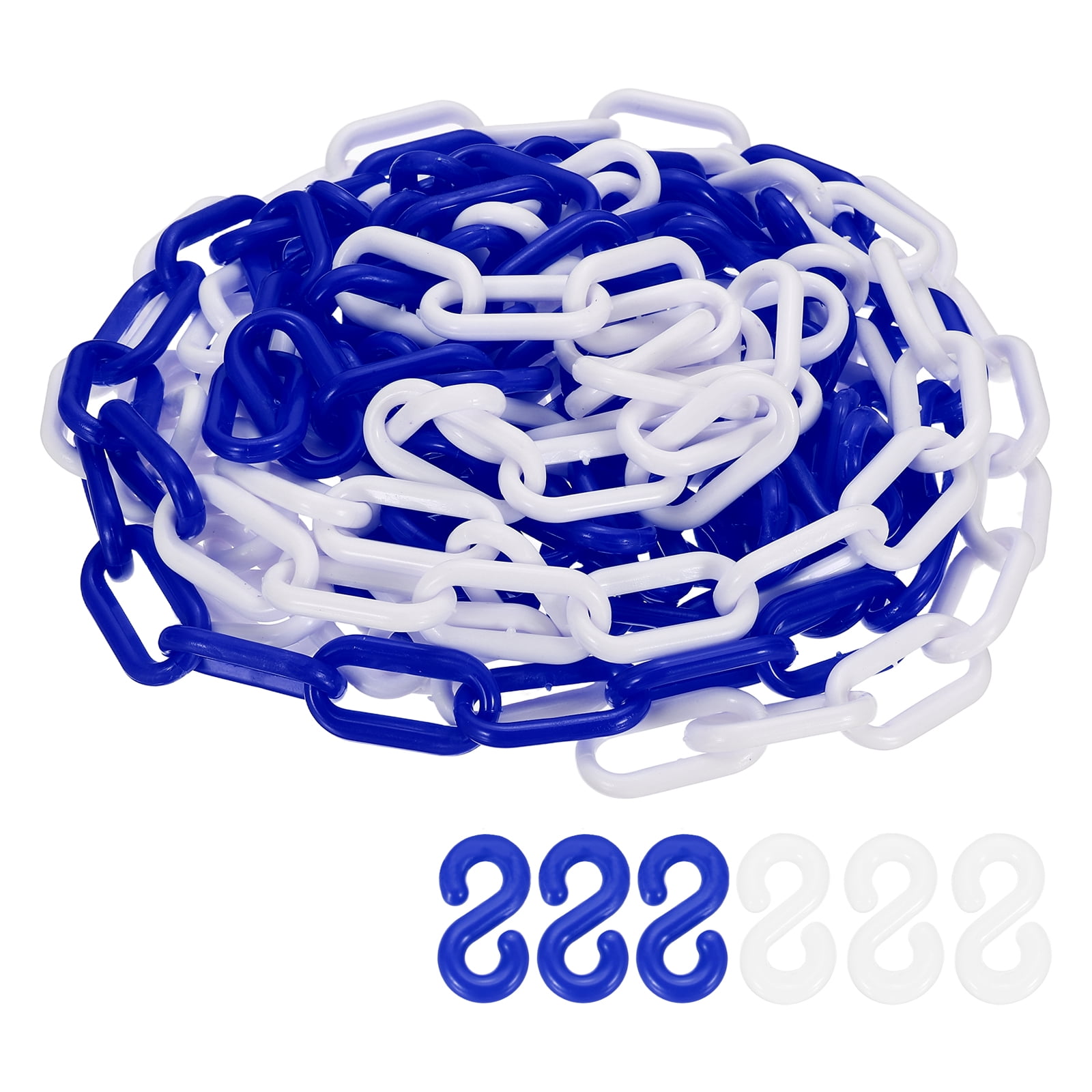Uxcell Barrier Chain, (16.4ft 0.7" Dia., Blue/White), Plastic Safety ...