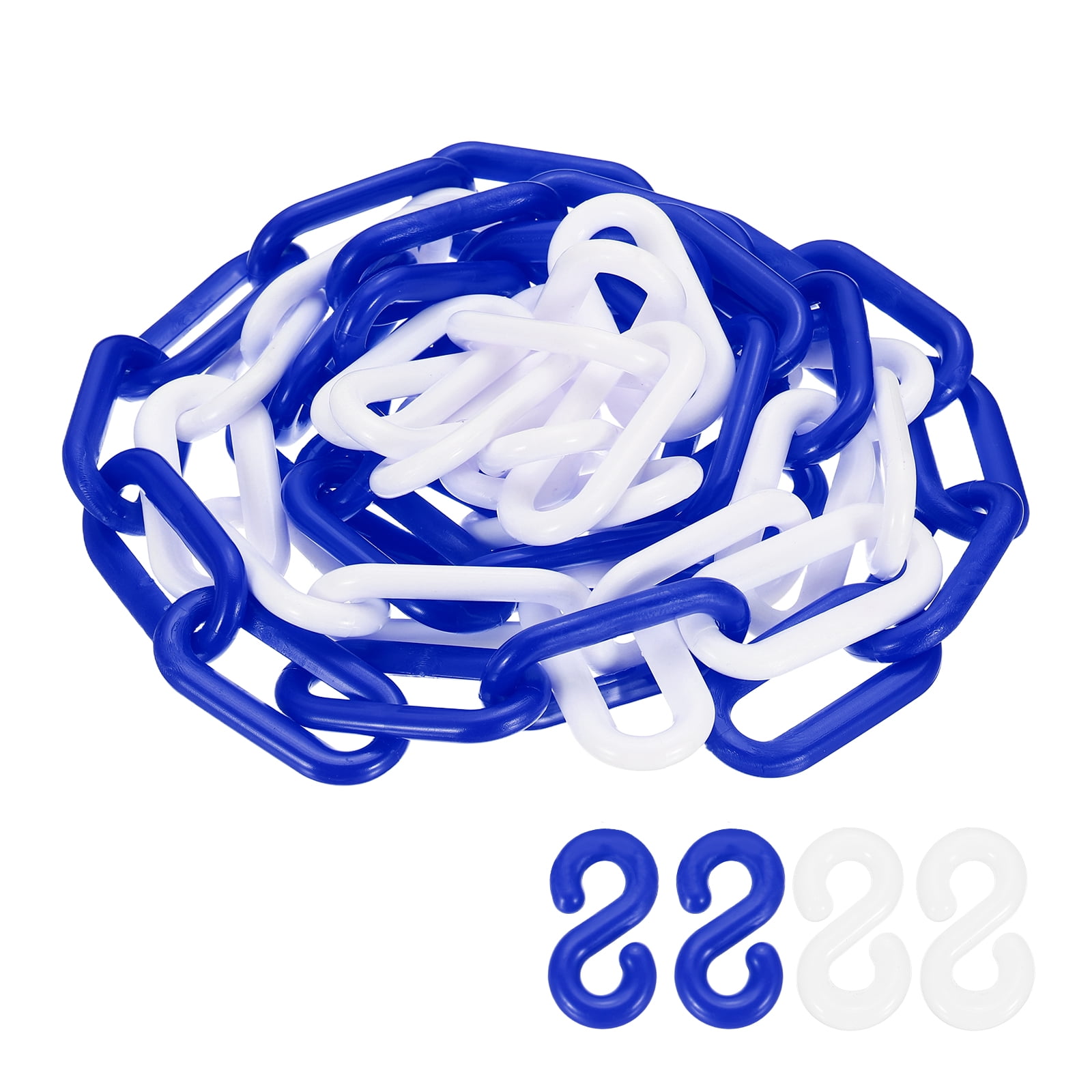 Uxcell Barrier Chain, (6.5ft 1" Dia., Blue/White), Plastic Safety Chain ...