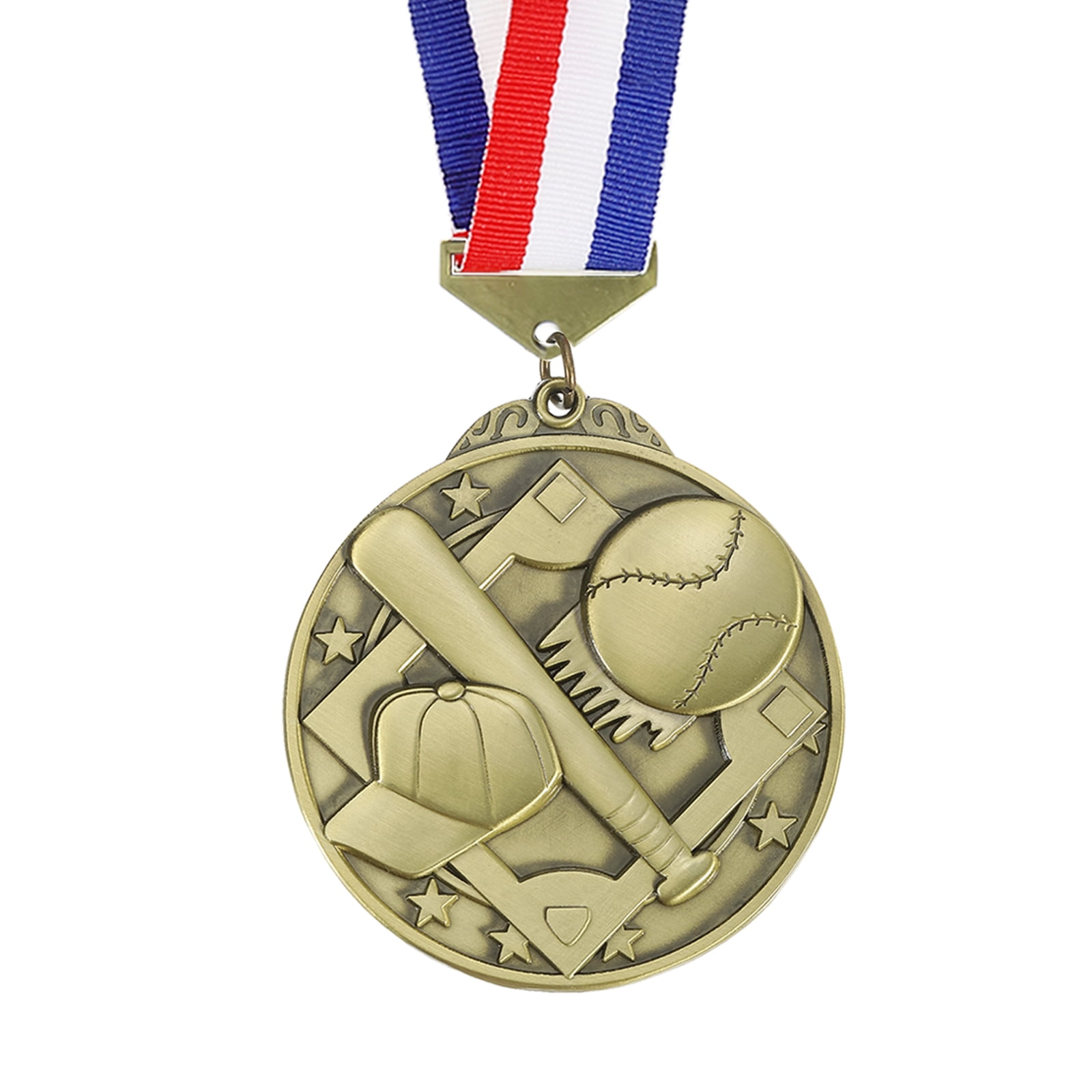 Uxcell Baseball Games Cap Award Medals with Ribbons, Winner Medals ...