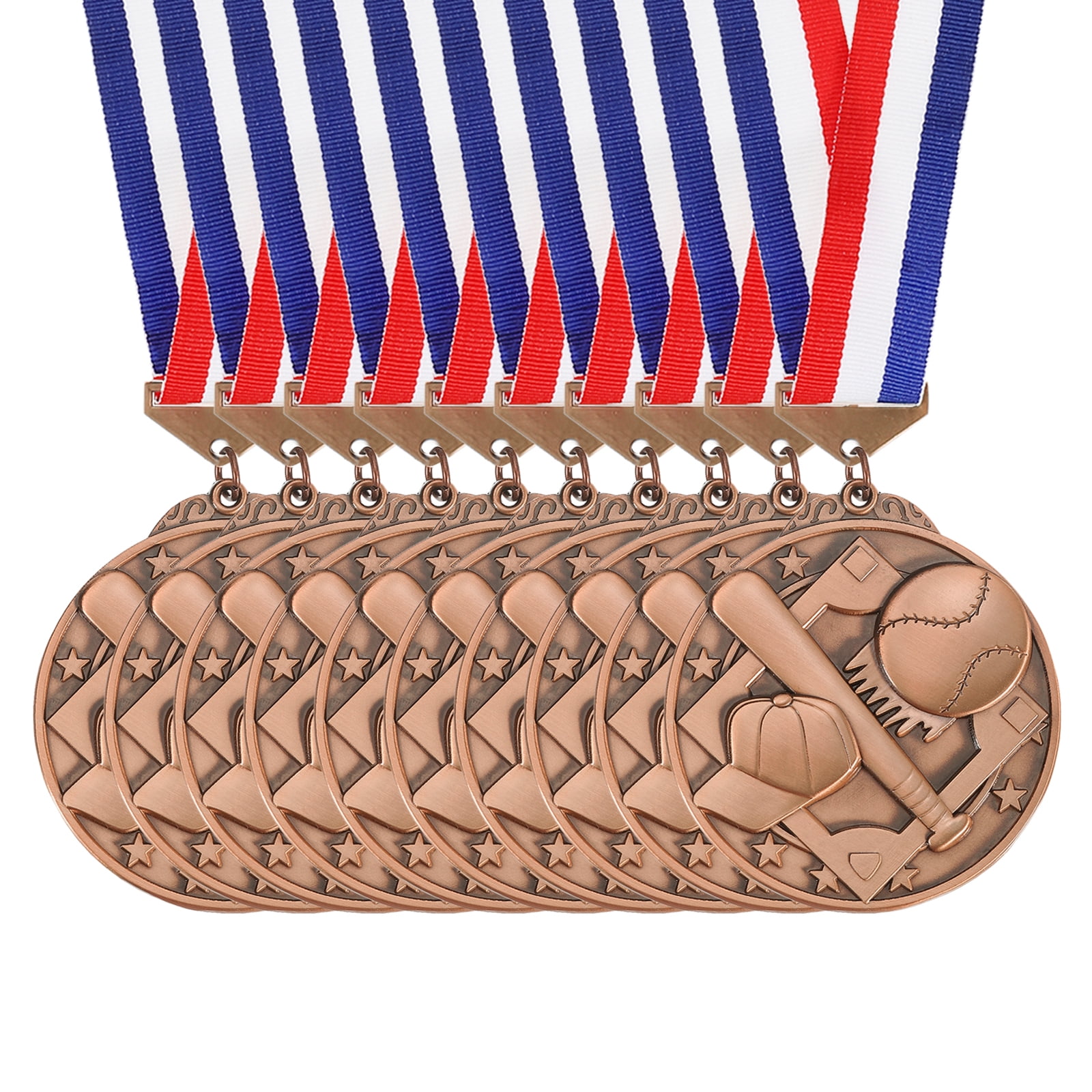 Uxcell Baseball Games Cap Award Medals with Ribbons, Winner Medals ...