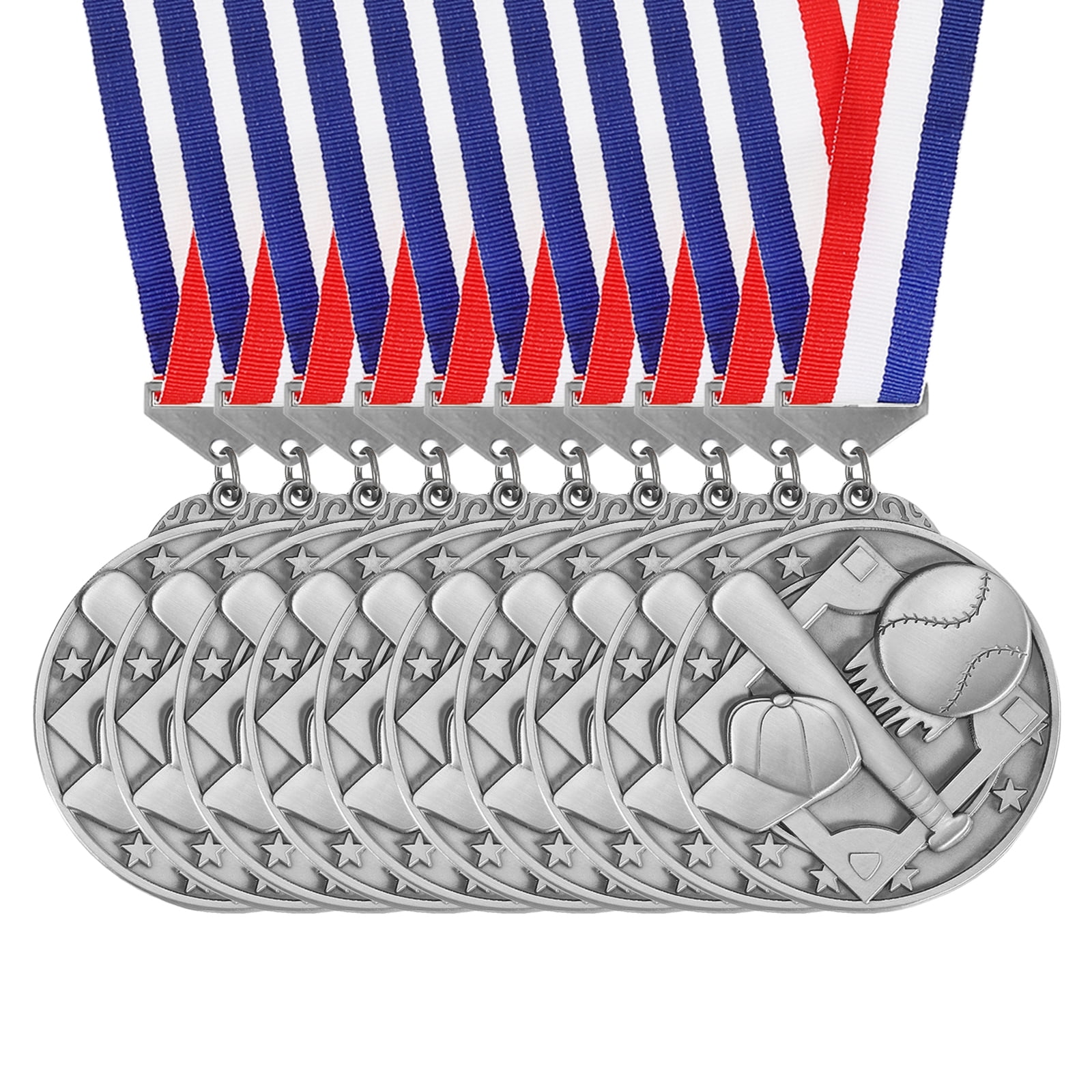 Uxcell Baseball Games Cap Award Medals with Ribbons, Winner Medals ...