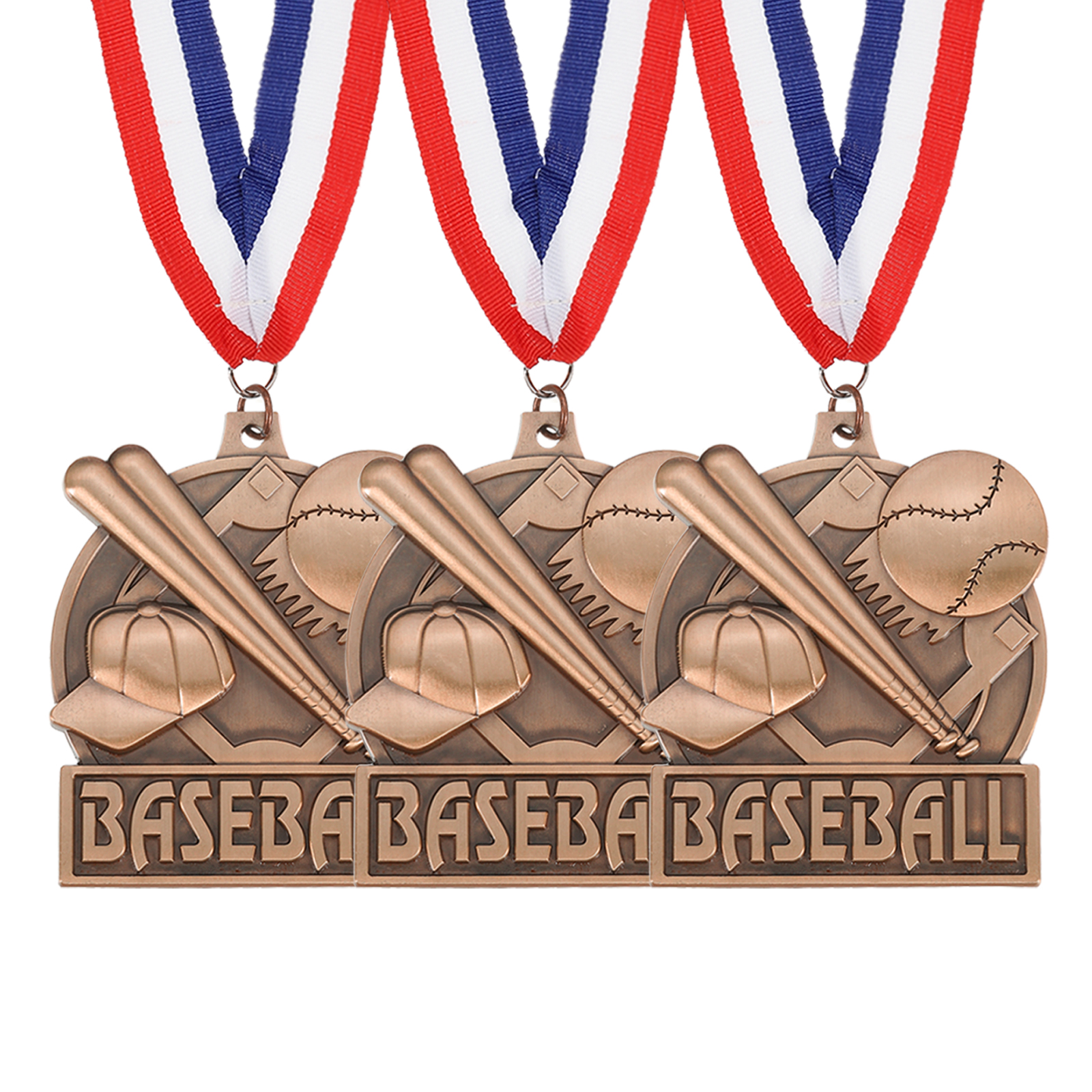 Uxcell Baseball Games Court Award Medals with Ribbons, Winner Medals ...