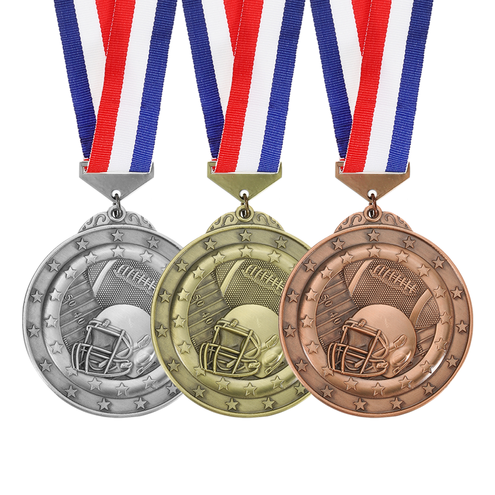 Uxcell Baseball Games Helmet Embossing Award Medals with Ribbons ...