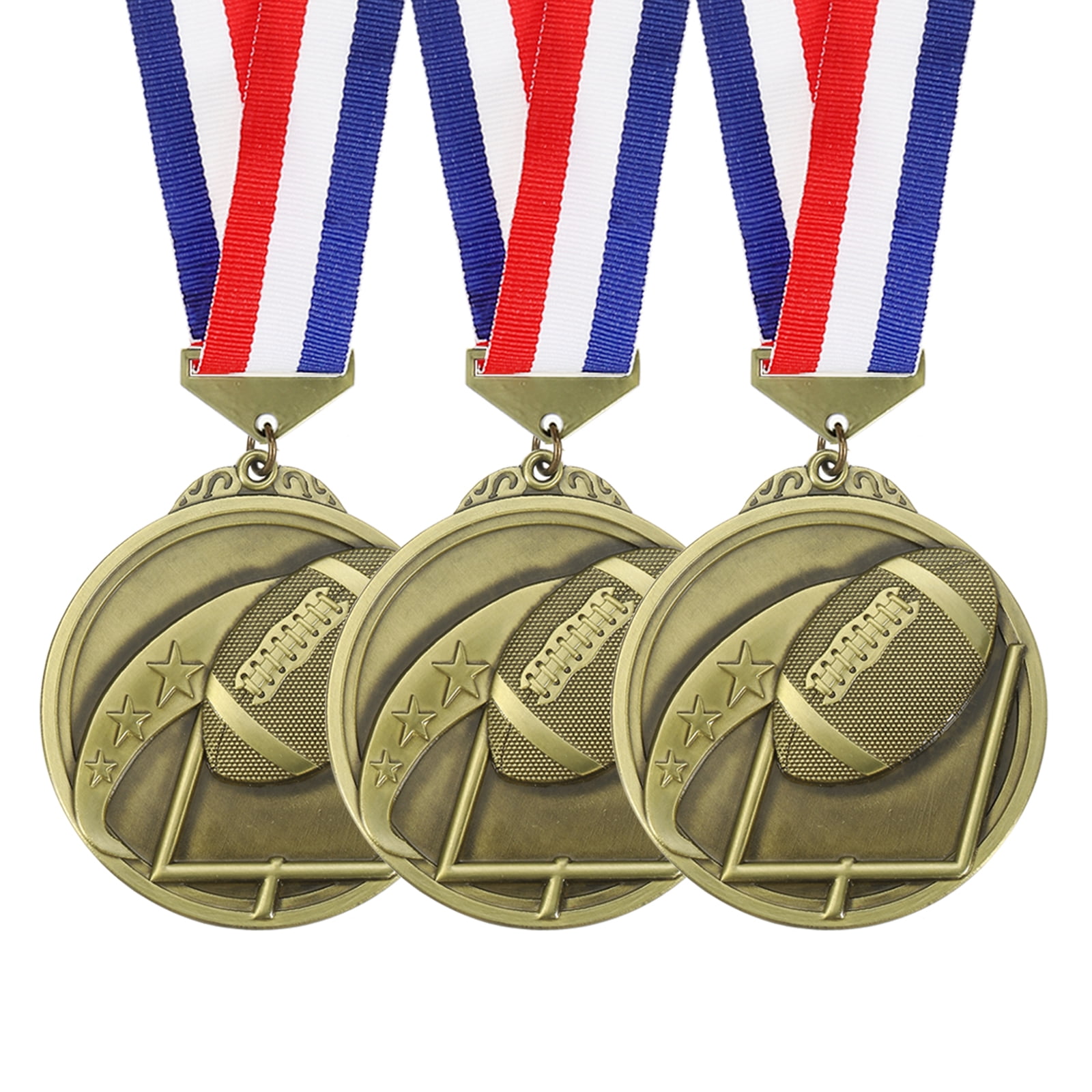 3 Pcs Baseball Games Star Embossing Award Medals with Ribbons, Winner ...