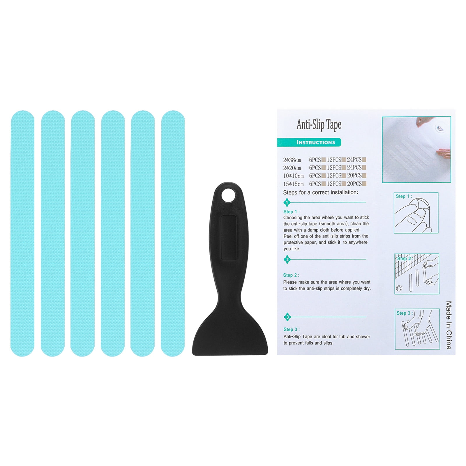 Bathtub Non Slip Stickers 7.87x0.79 Inch, 6 Pack Stickers with Adhesive ...