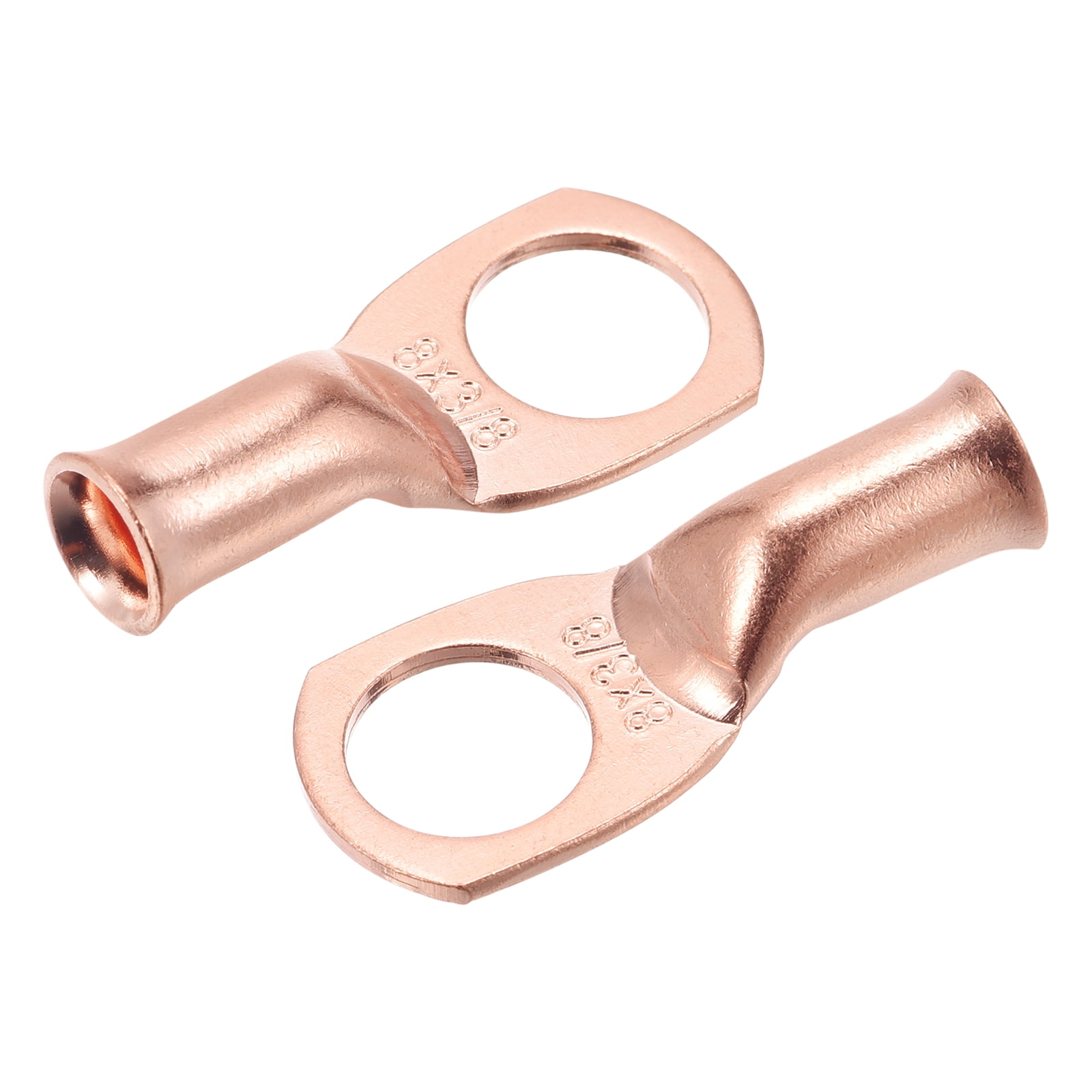 Uxcell Battery Cable Ends 0.41 Inch 8 AWG Ring Terminals Bare Copper ...