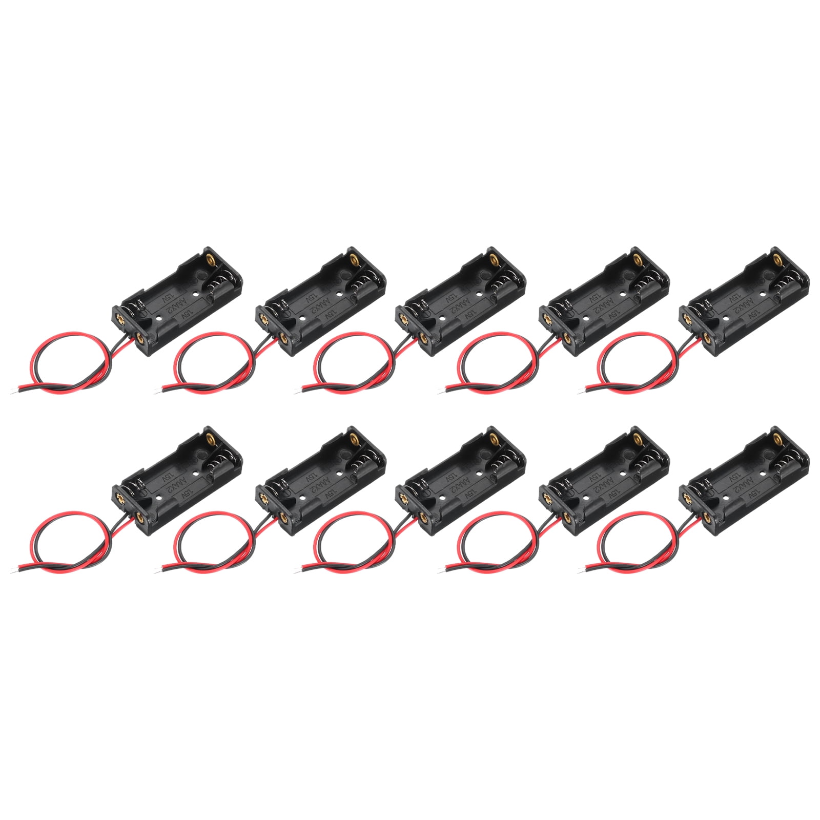 Uxcell Battery Holder Box 2 x AAA, 2 Slots 5.91" Wire AAA-Batteries ...
