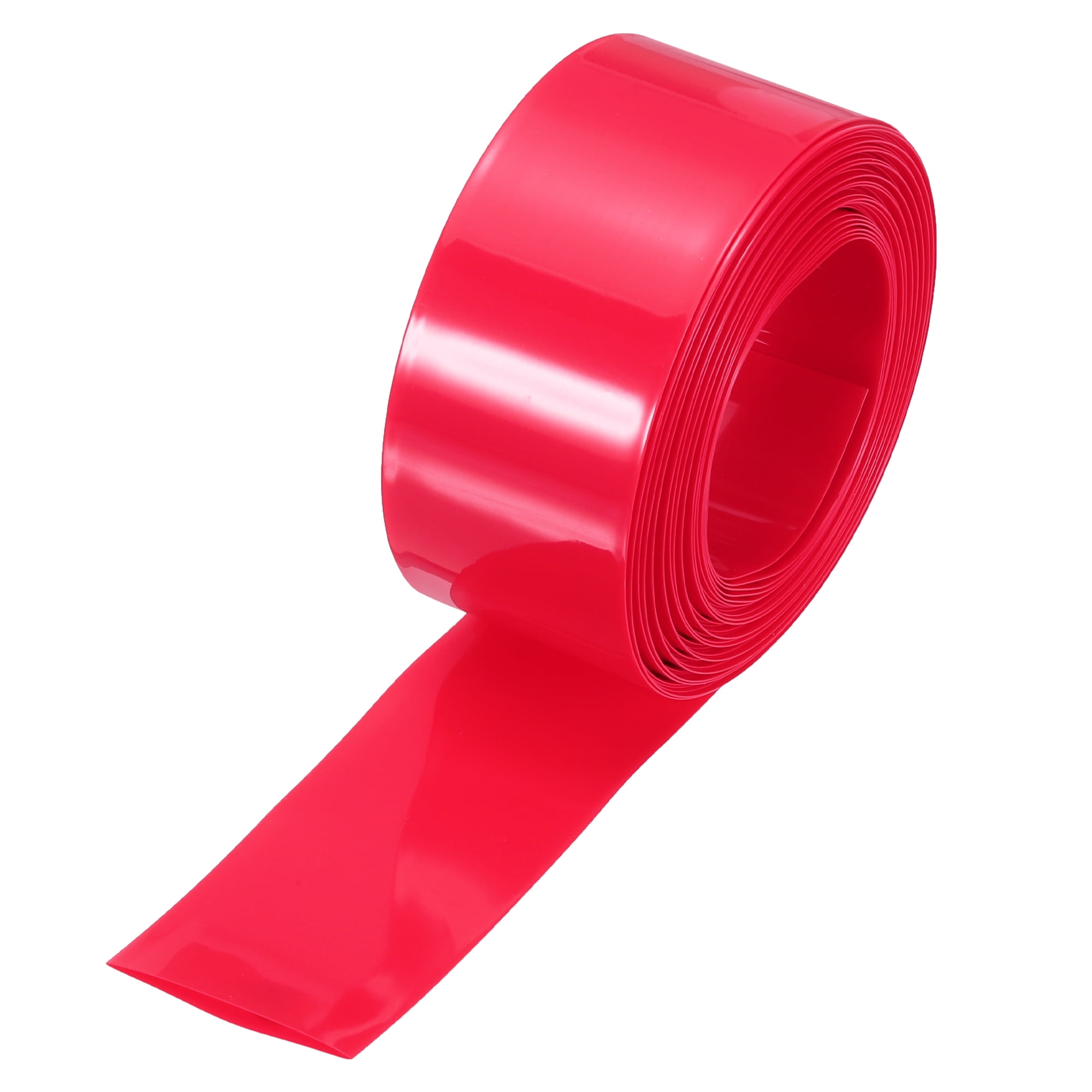 Uxcell Battery Wrap 30mm Flat 21ft PVC Heat Shrink Tube Wraps Red ...